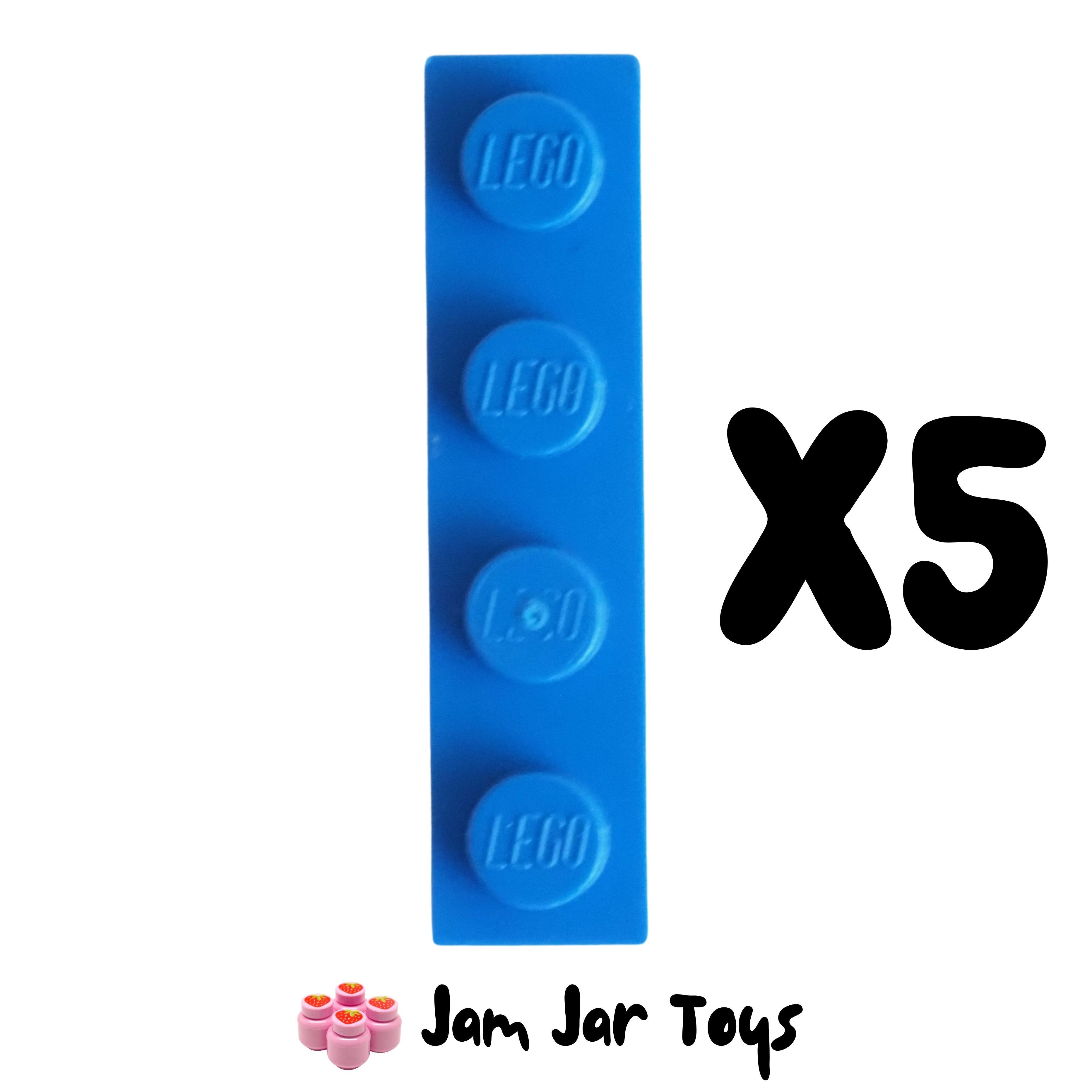 LEGO Five Blue 1 x 4 Plates. ST85