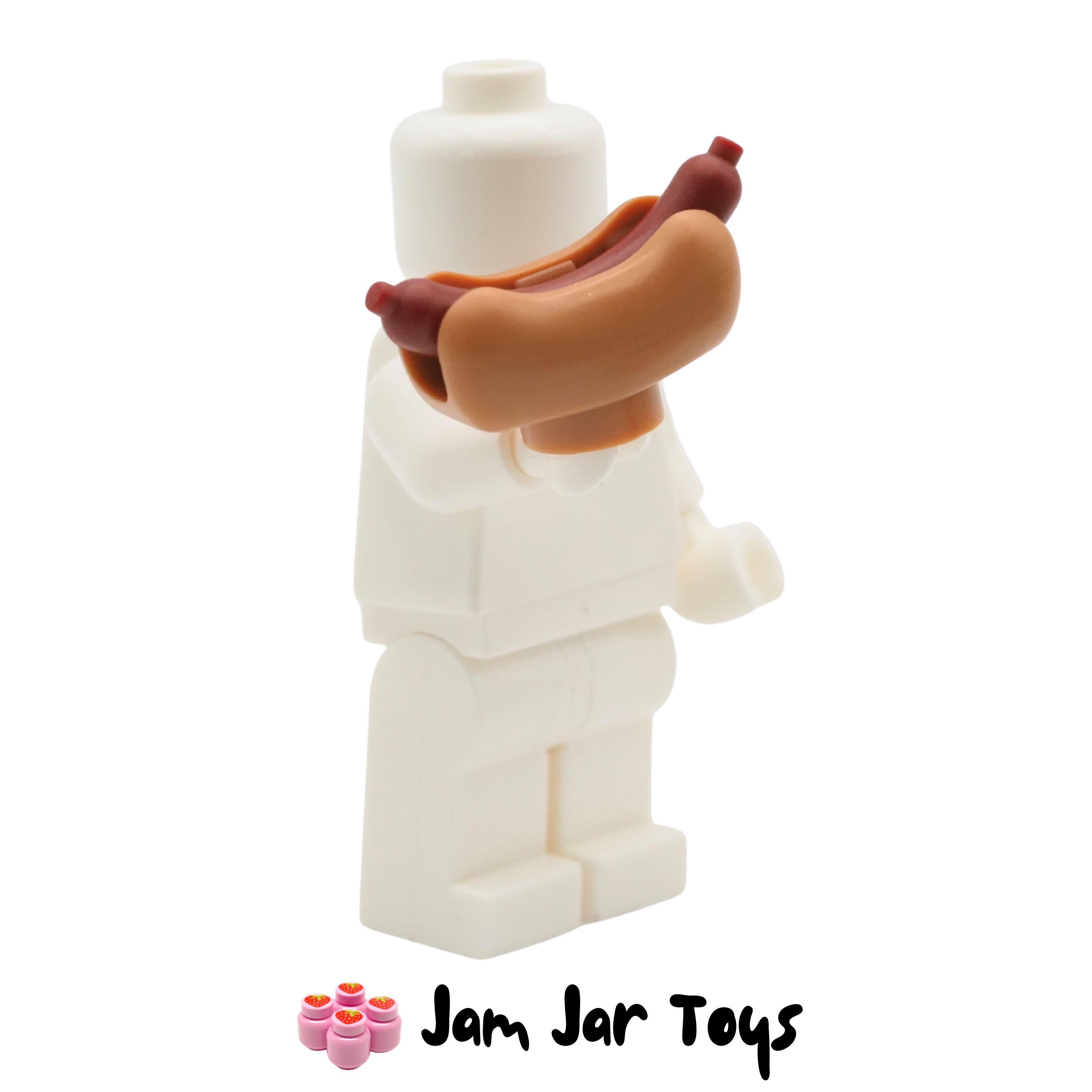 LEGO Hot Dog Bun and Dark Red Sausage | JamJarToys