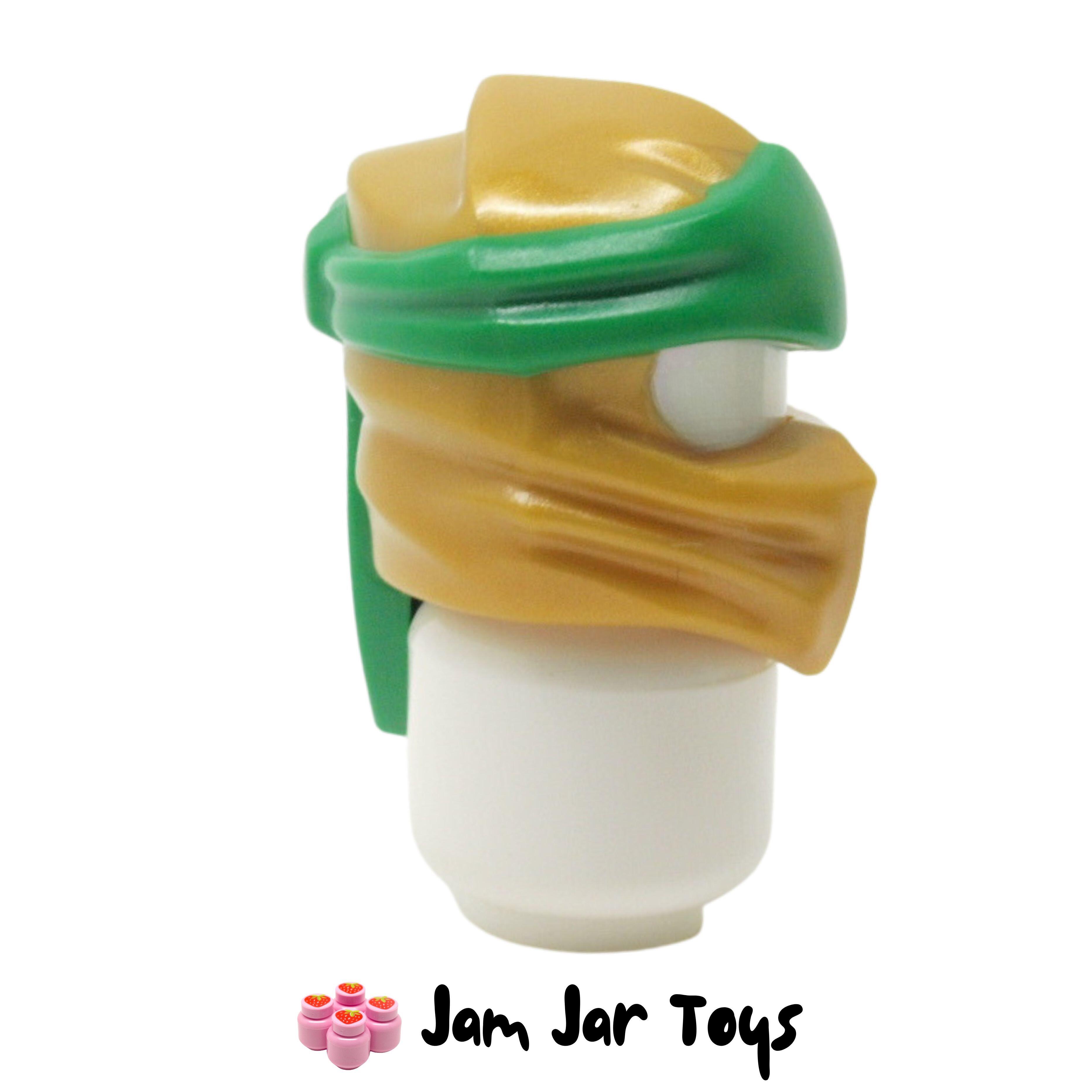 LEGO Pearl Gold Wrap, Long Back Knot, Green Band HG193