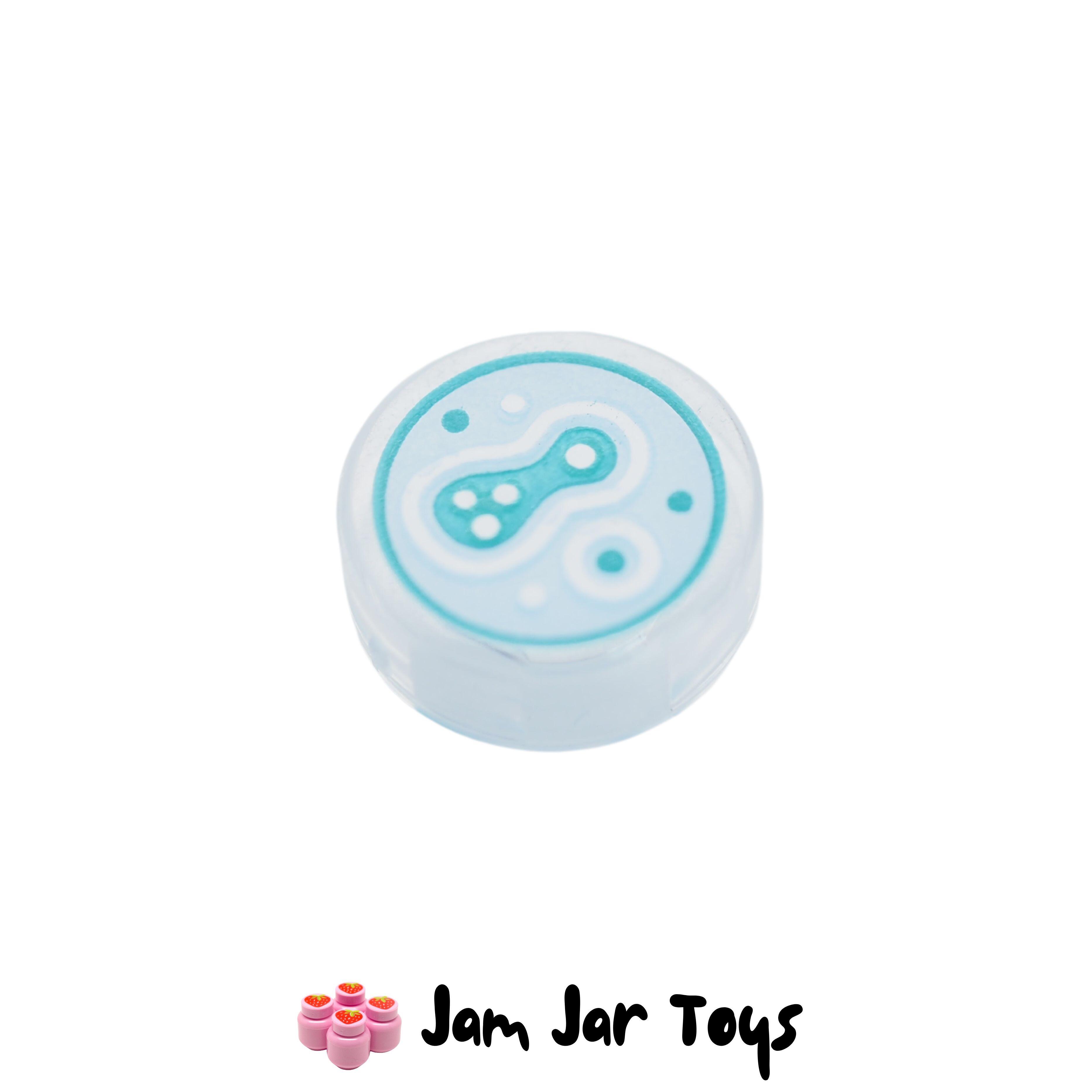 LEGO Trans-Clear Round 1 x 1 Bacteria Tile. PT78