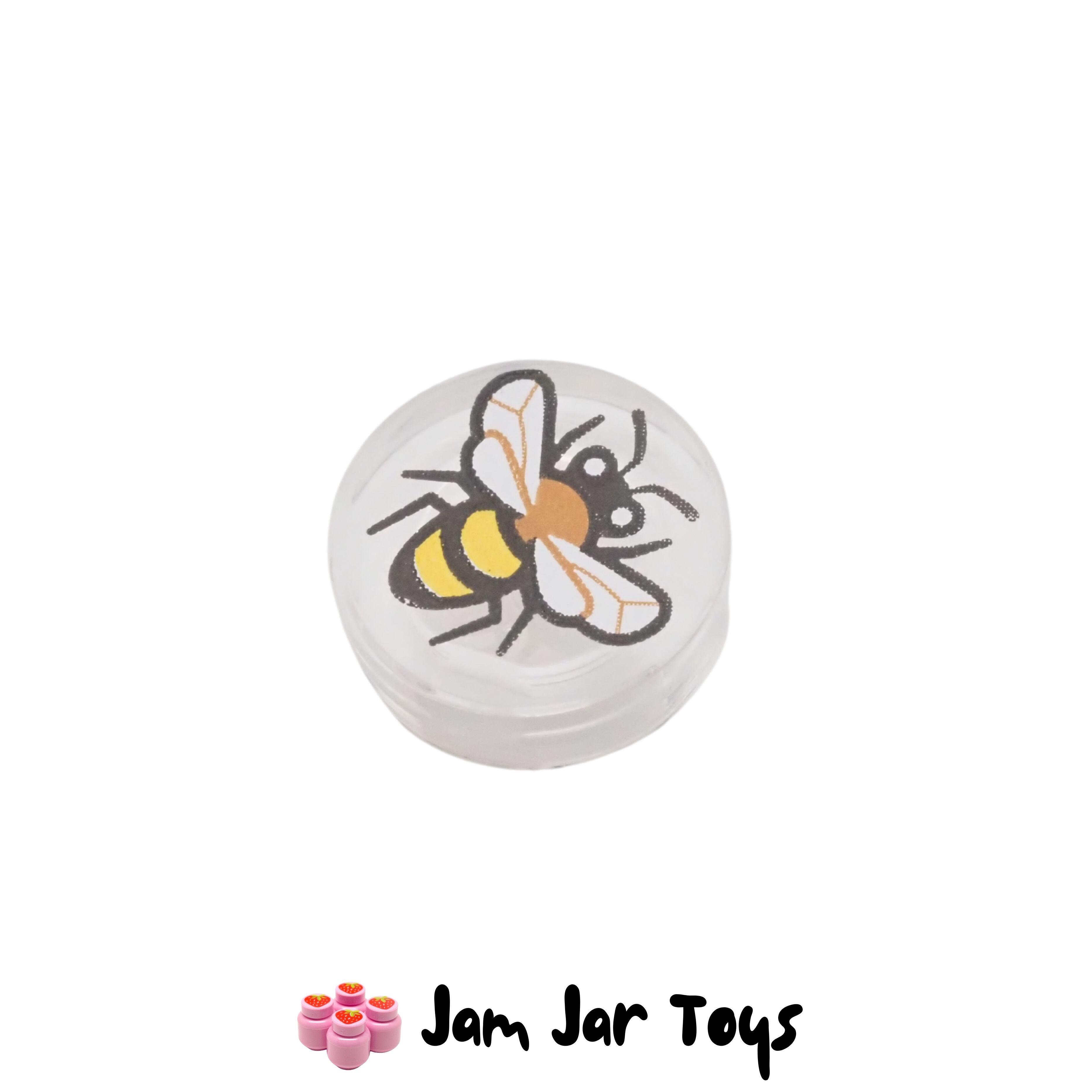 LEGO Trans Clear Round Tile with Bee 1 x 1 6481608 | JamJarToys