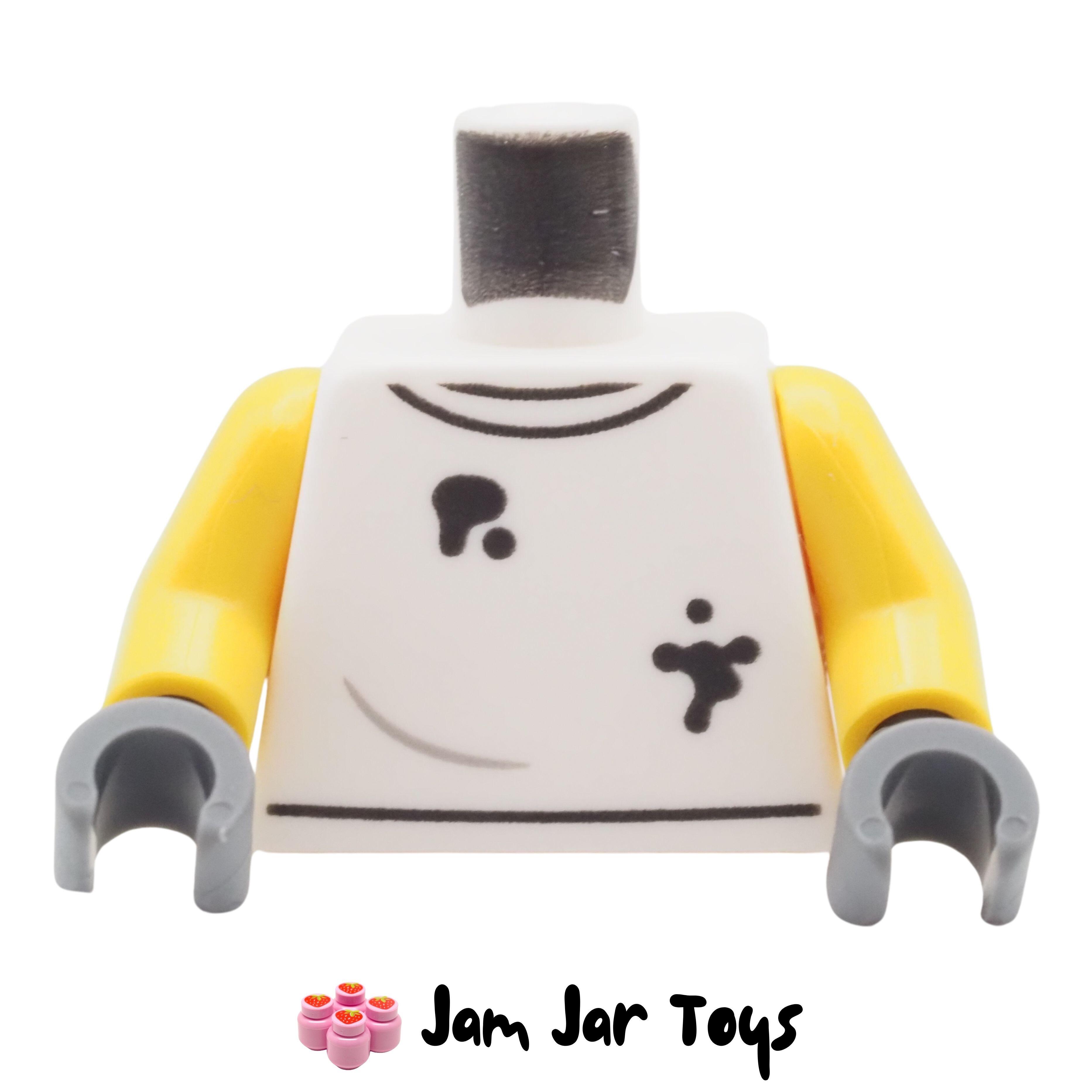 LEGO White Shirt Torso, Black Stains. TO353