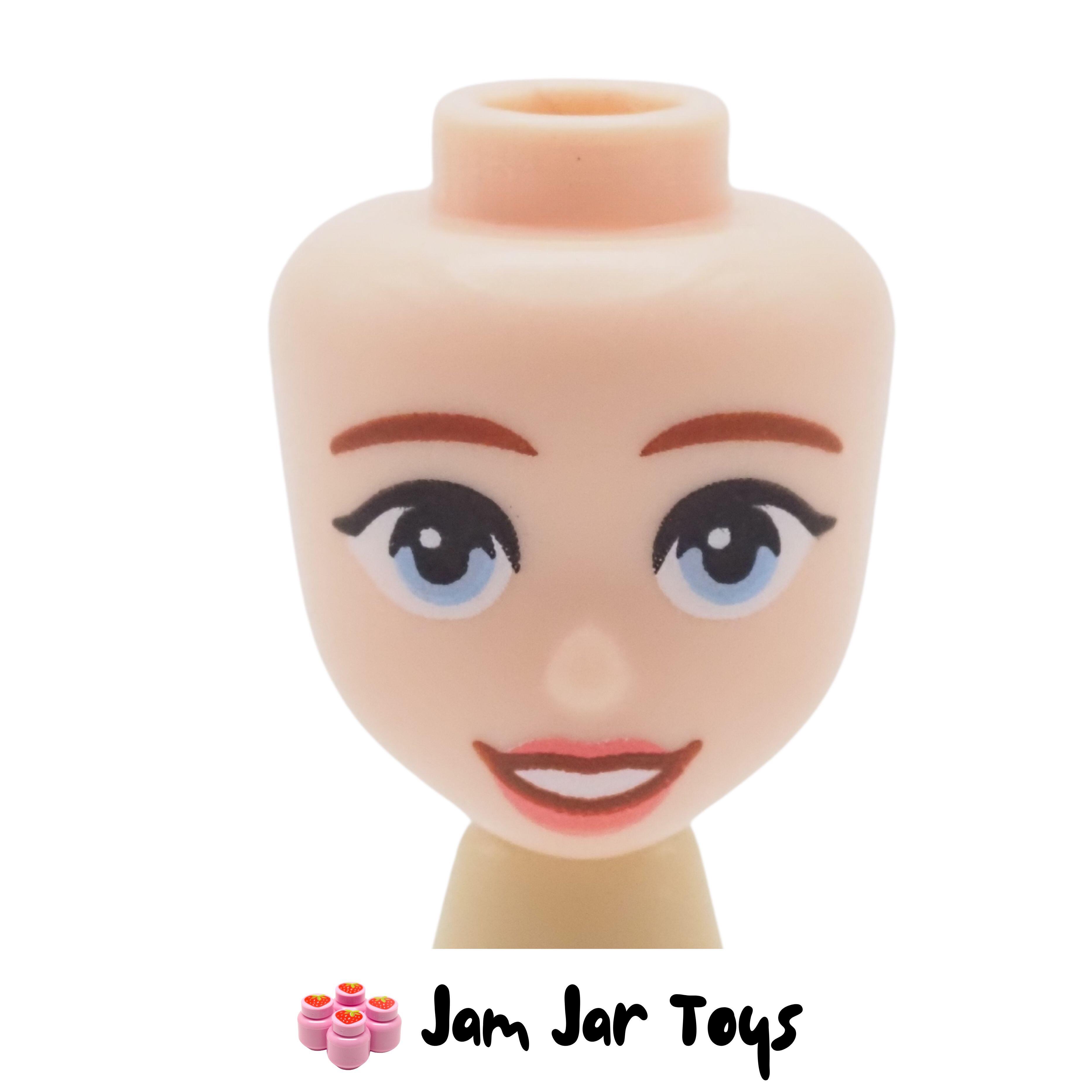 LEGO Zoya's Light Nougat Head, Open Mouth, Bright Light Blue Eyes ...