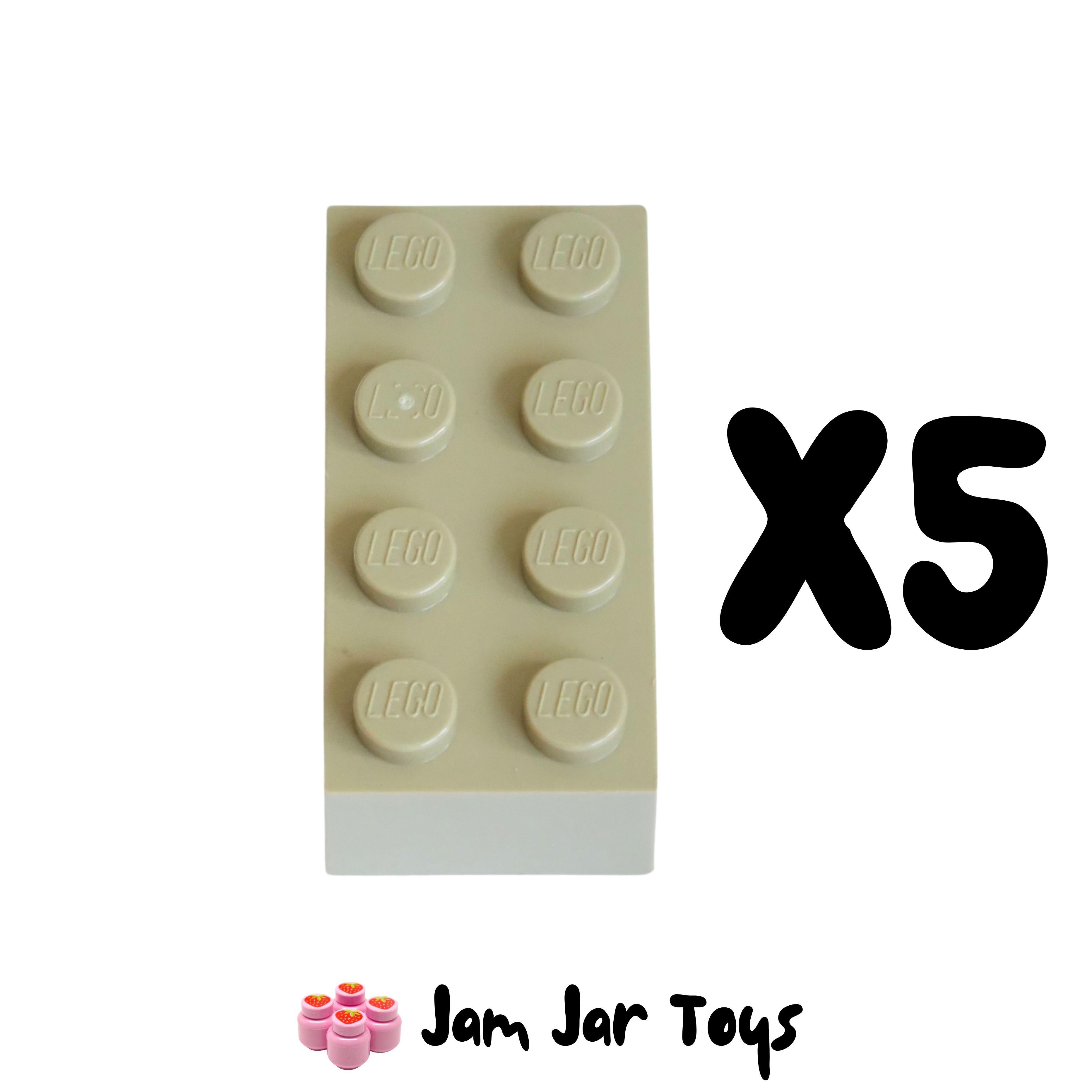 LEGO Five Dark Tan Bricks 2 x 4. BK28