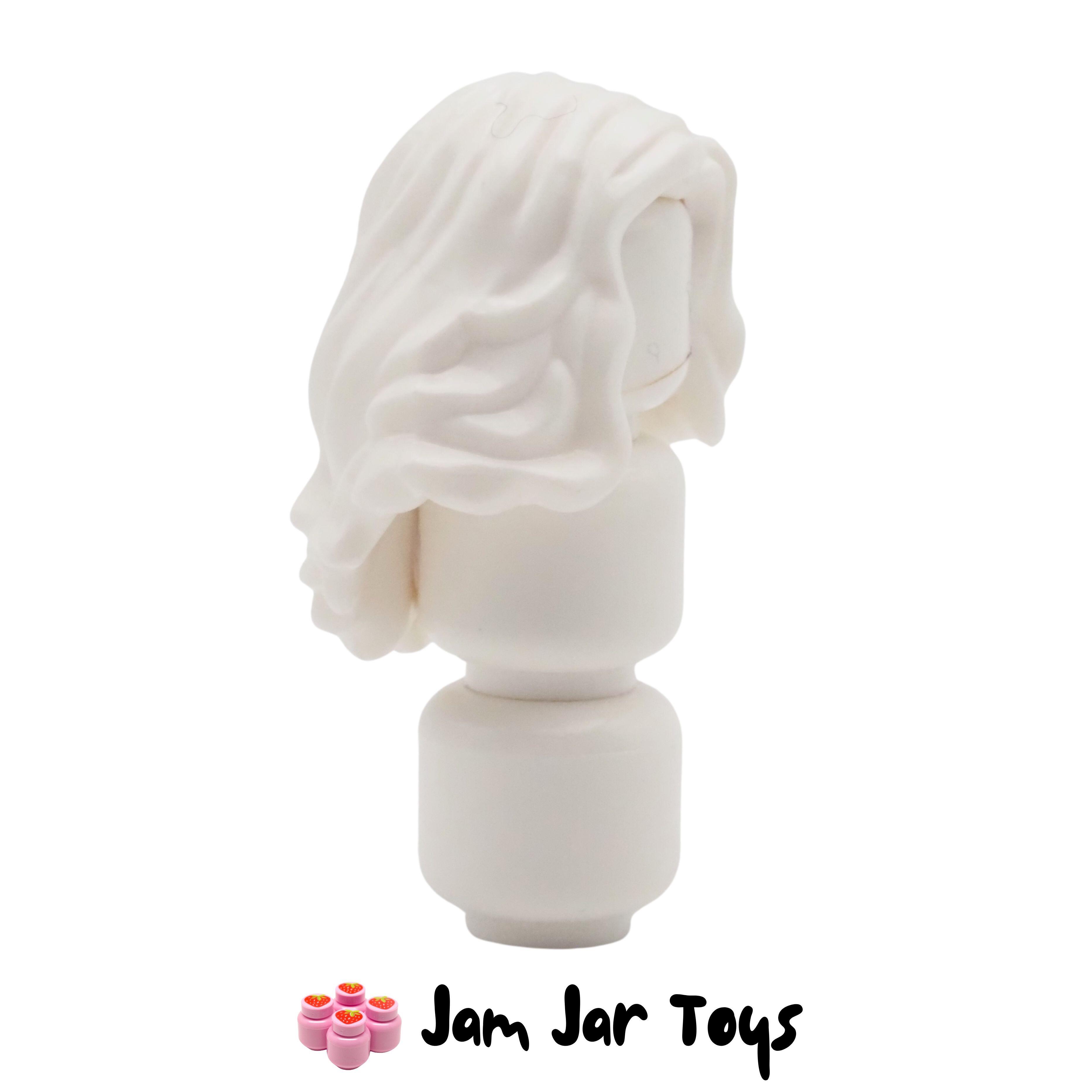 LEGO White Mid-Length Wavy Side Part Hair 6508740 | JamJarToys