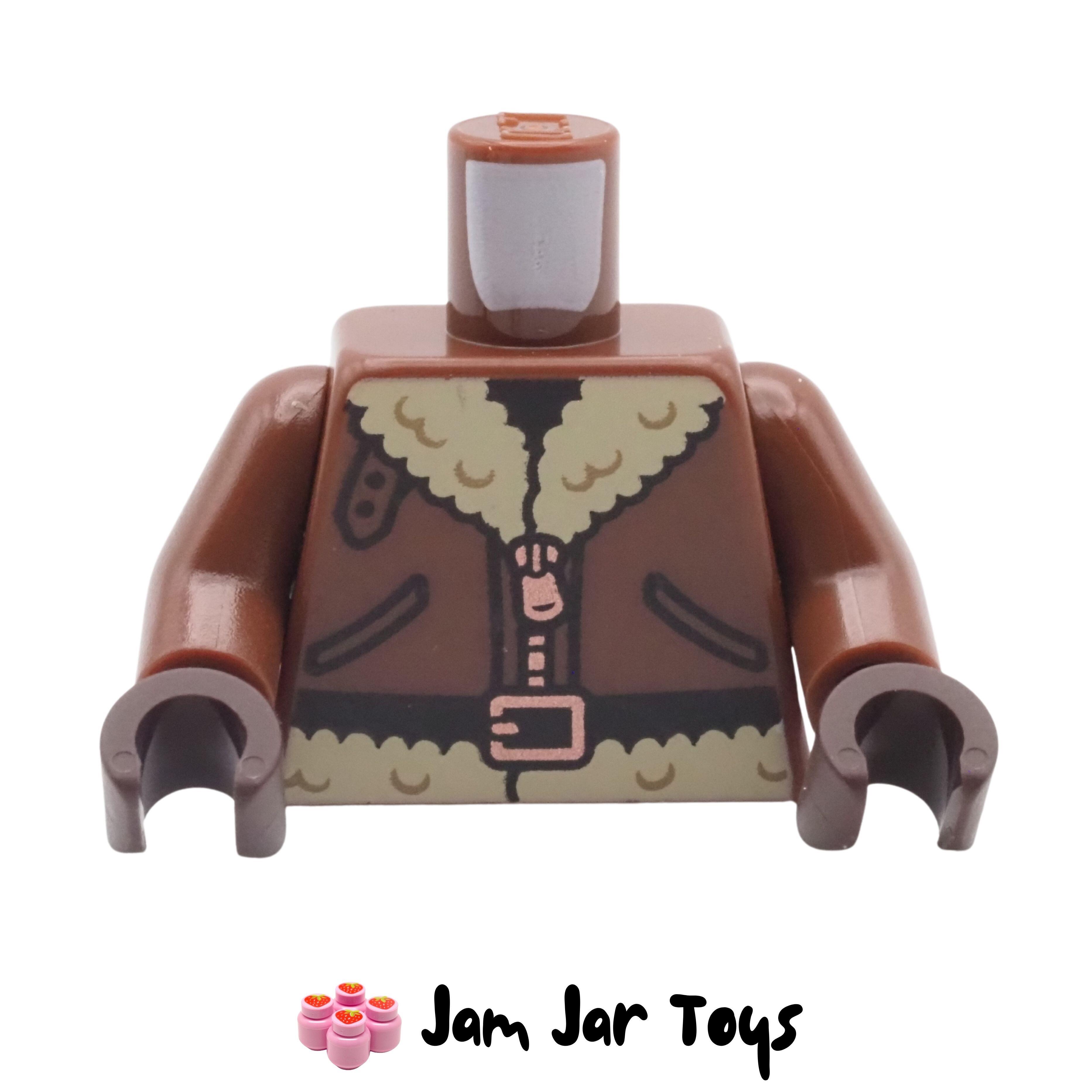 LEGO Torso – Reddish Brown Jacket & Tan Fur Trim | 6554334