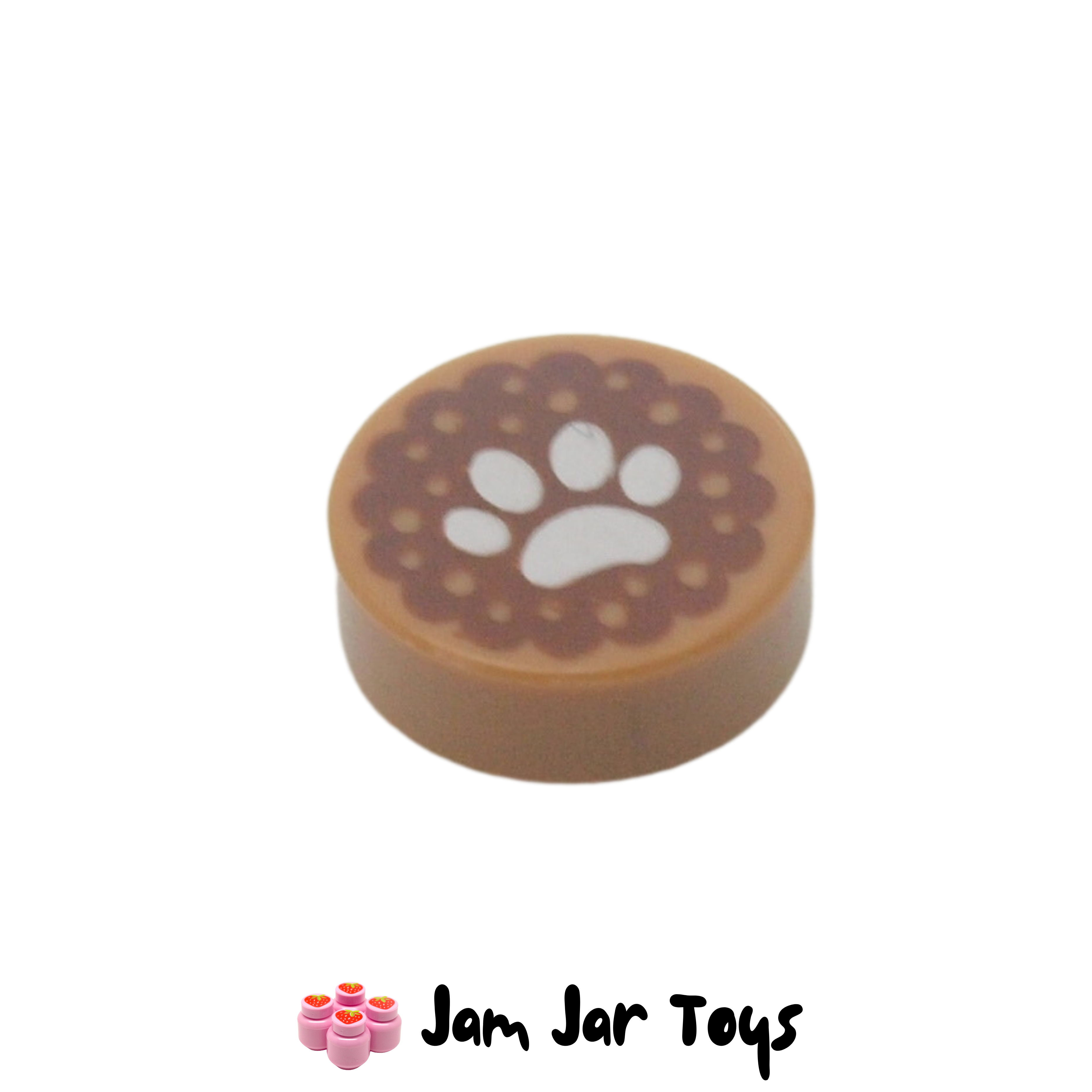 LEGO Medium Nougat Animal Track Print 1 x 1 Round Tile PT5