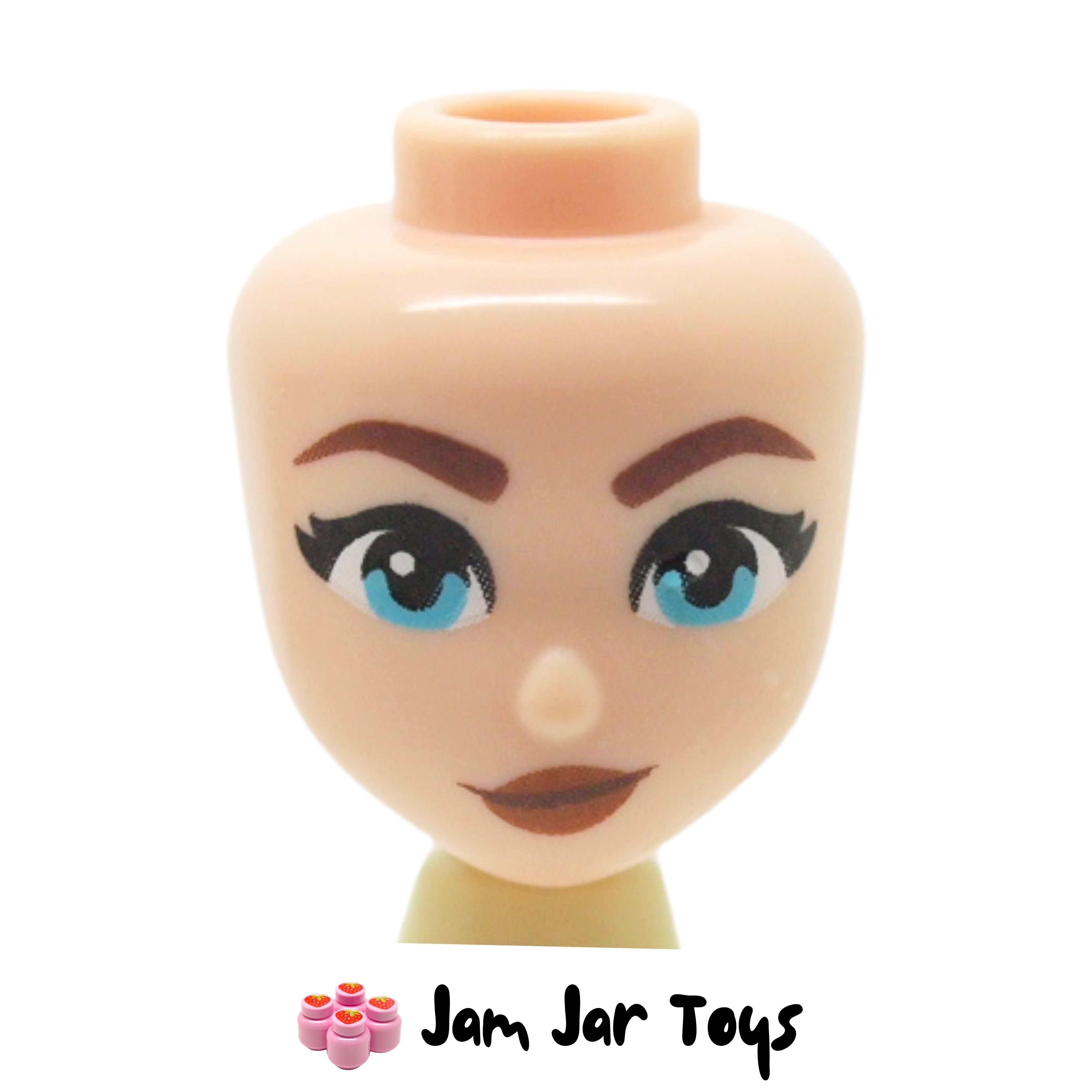LEGO Hannah Head, Light Nougat, Bright Light Blue Eyes, Dark Red Lips ...