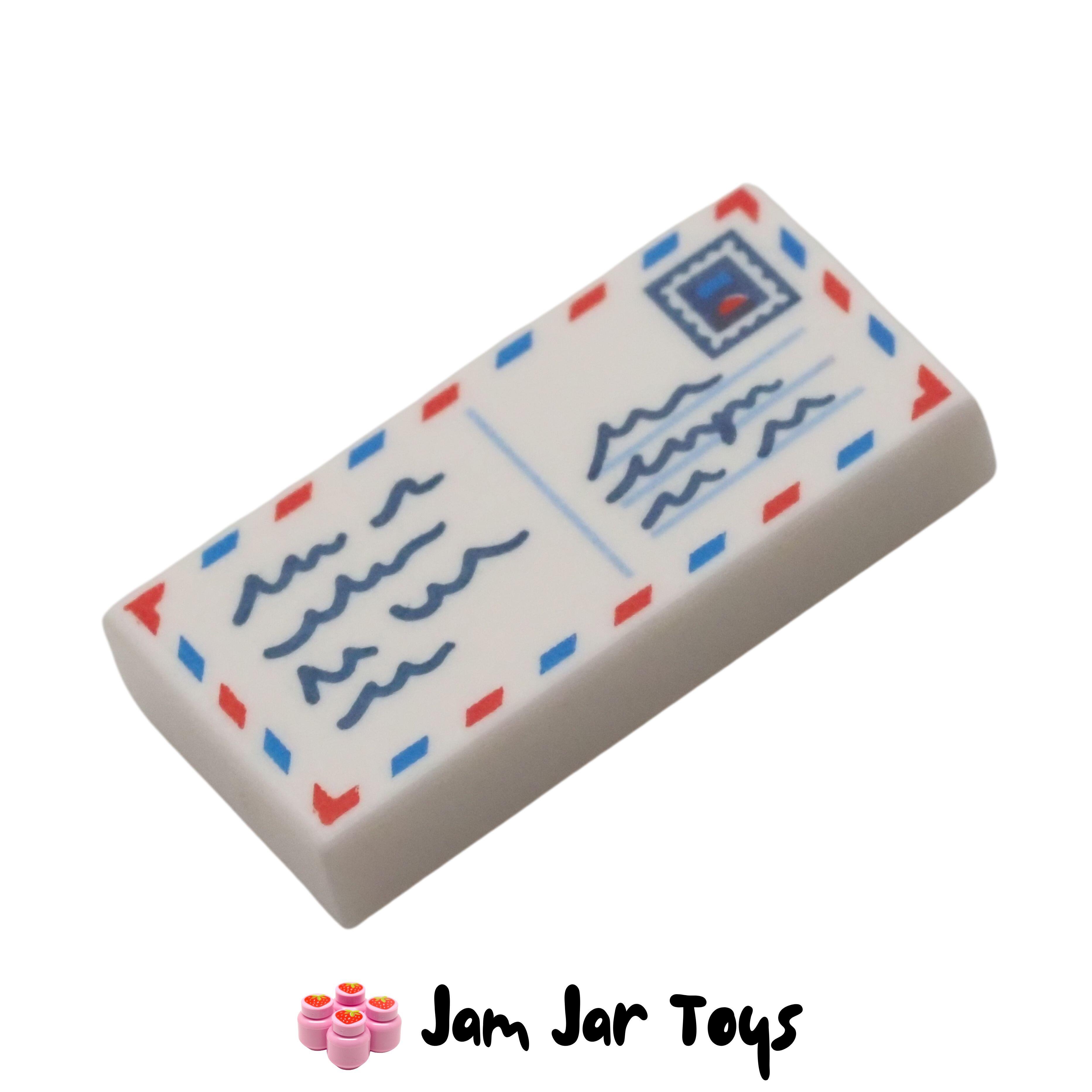 LEGO White Air Mail Letter Tile 1 x 2 6466380 | JamJarToys