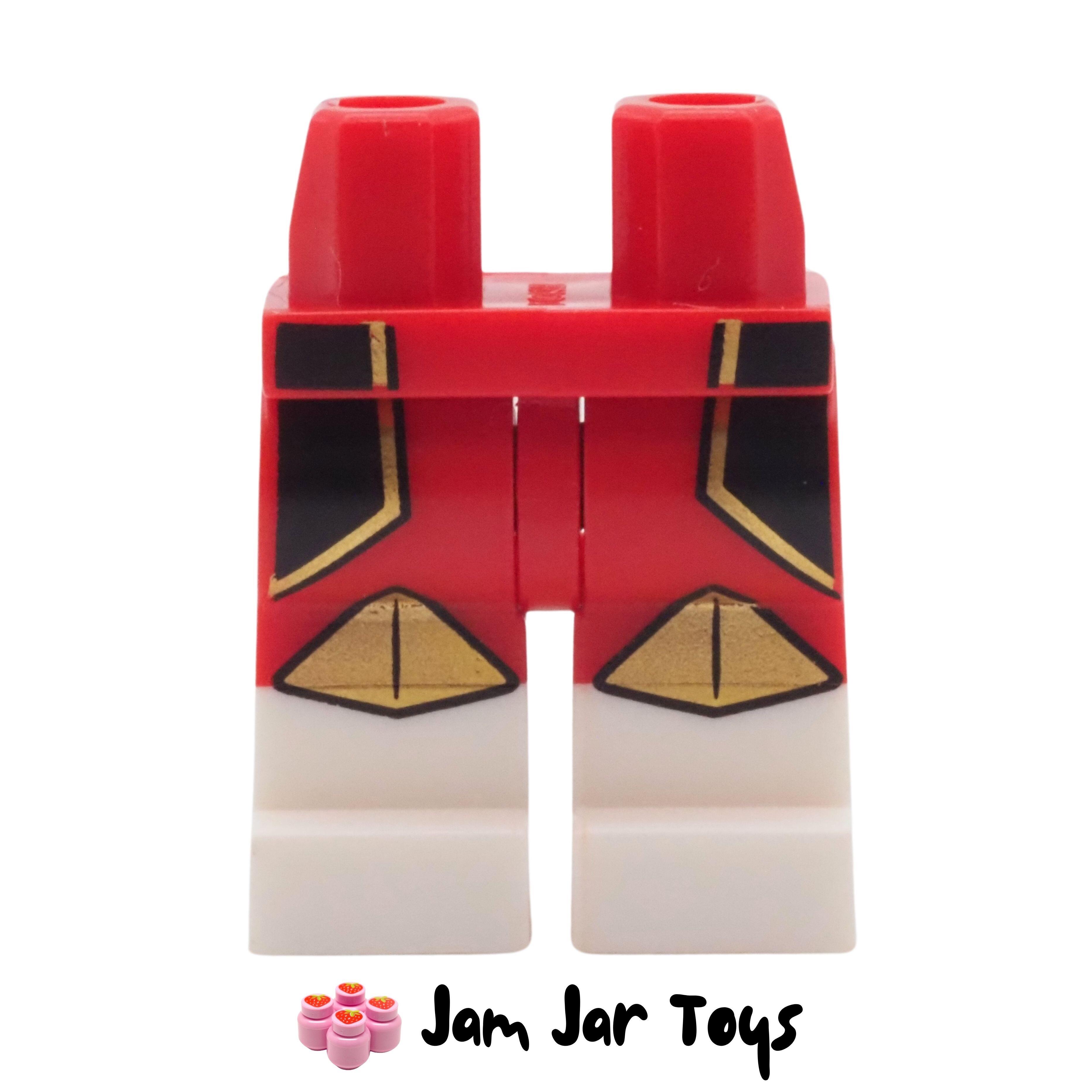 LEGO Red Legs, White Boots with Black Side Stripes, Gold Knee Pads. L295