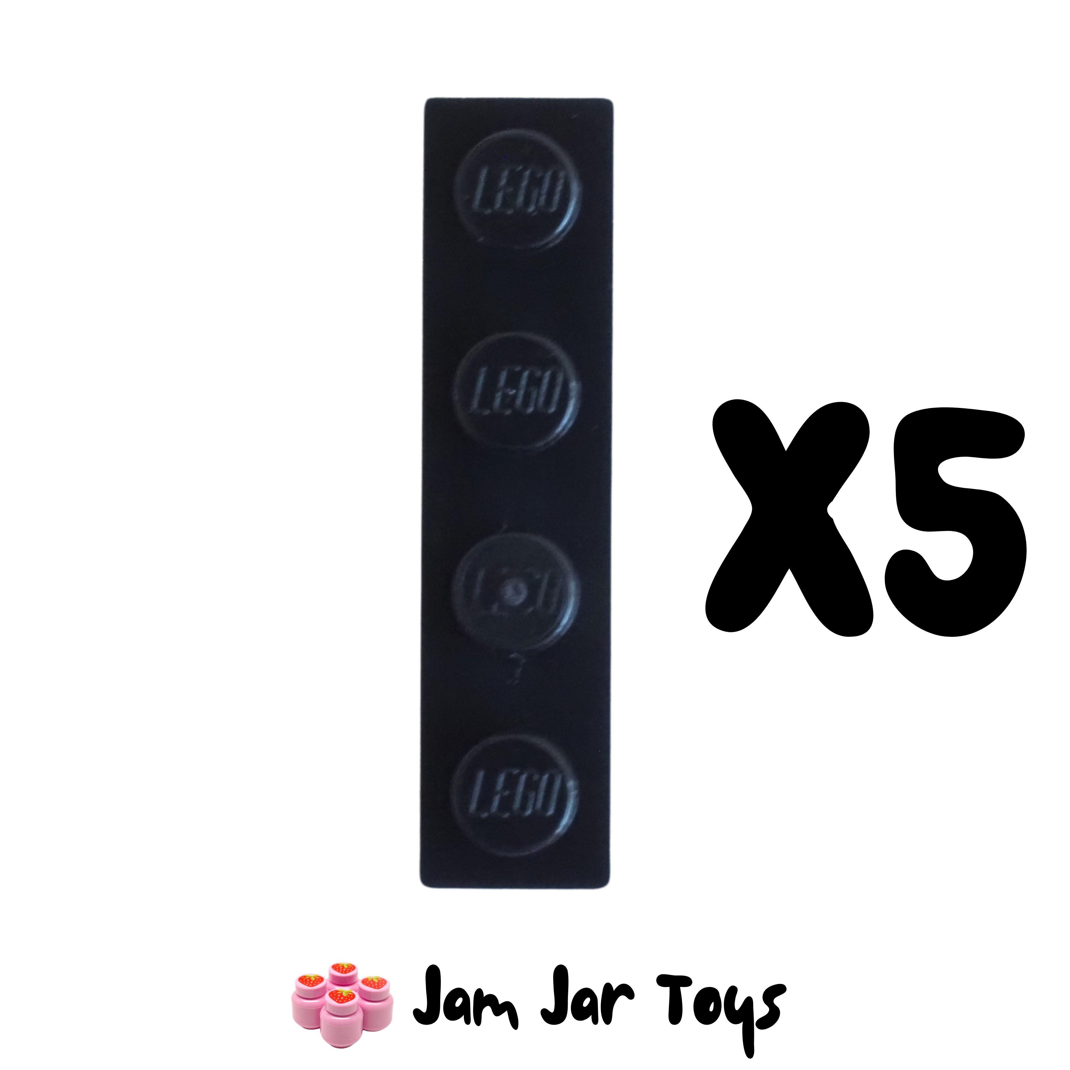 LEGO Five Black 1 x 4 Plates. ST75