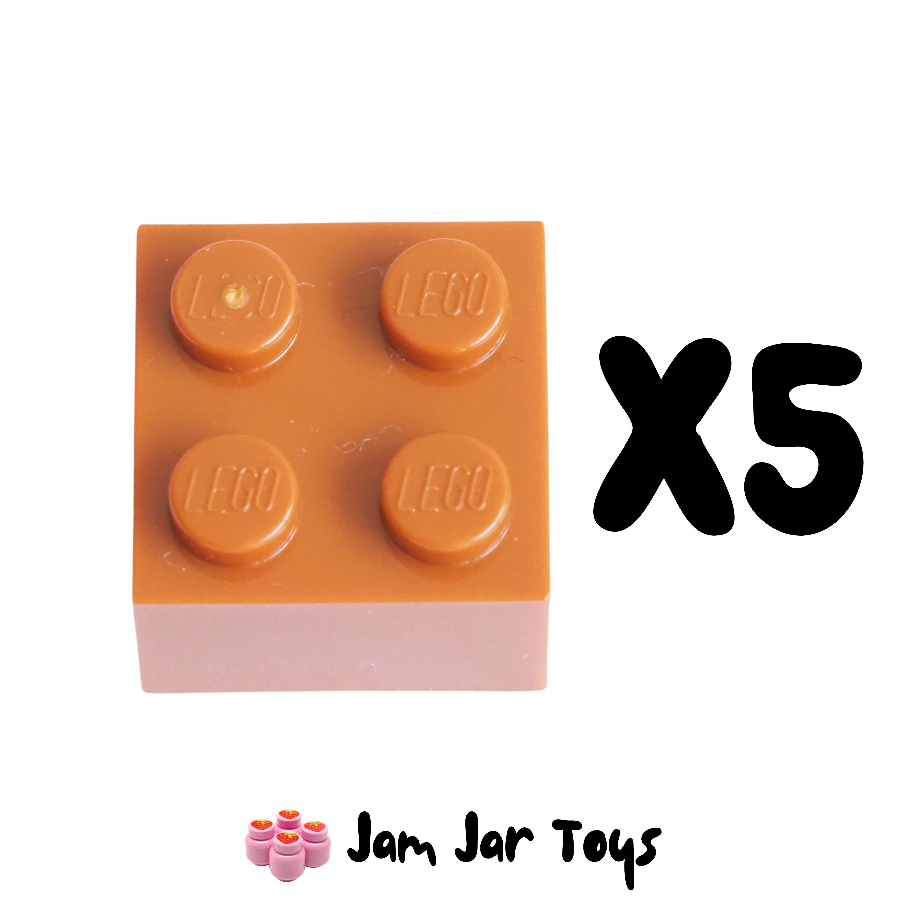 LEGO Five Dark Orange Bricks 2 x 2. BK7