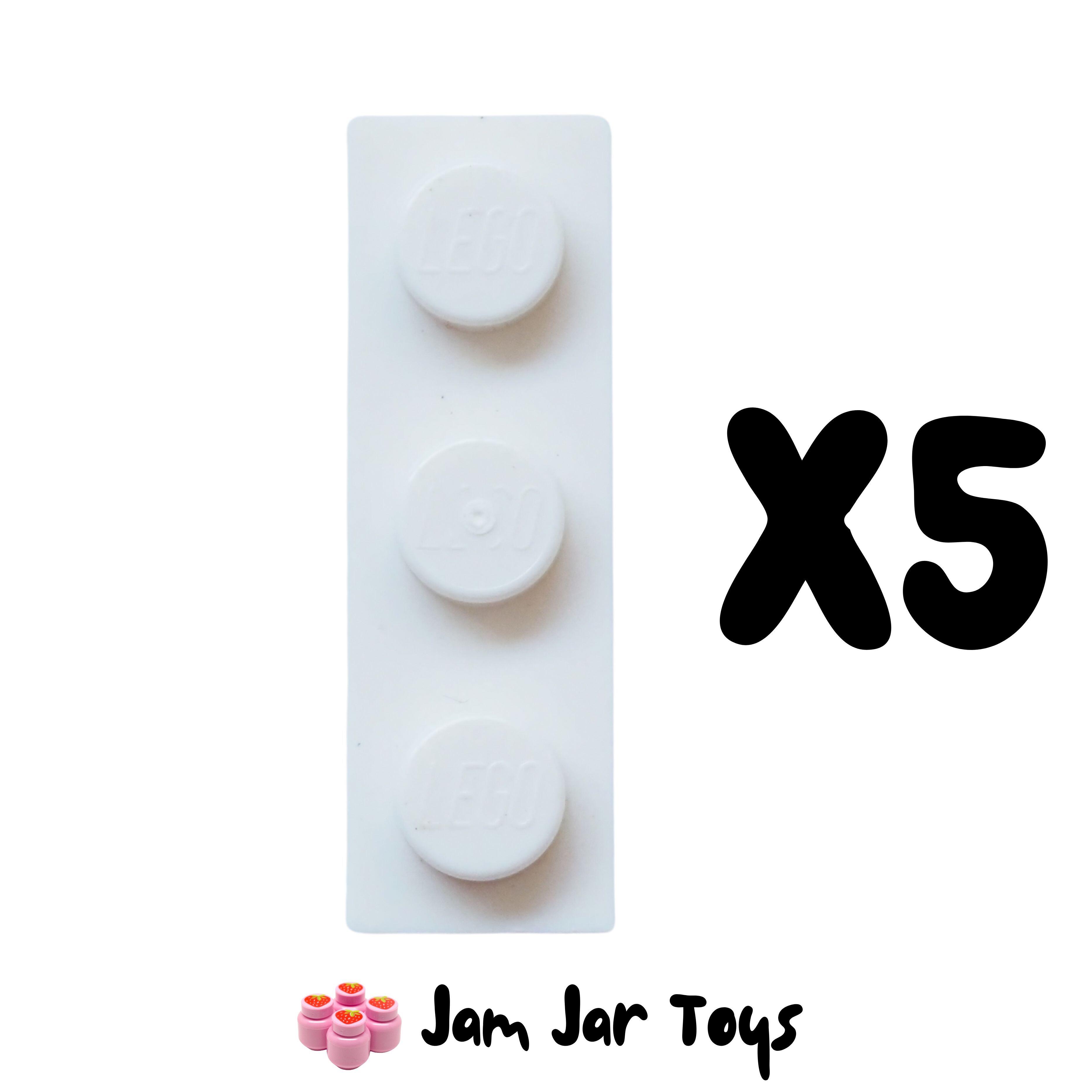 LEGO Five White 1 x 3 Tiles. 362301 | JamJarToys
