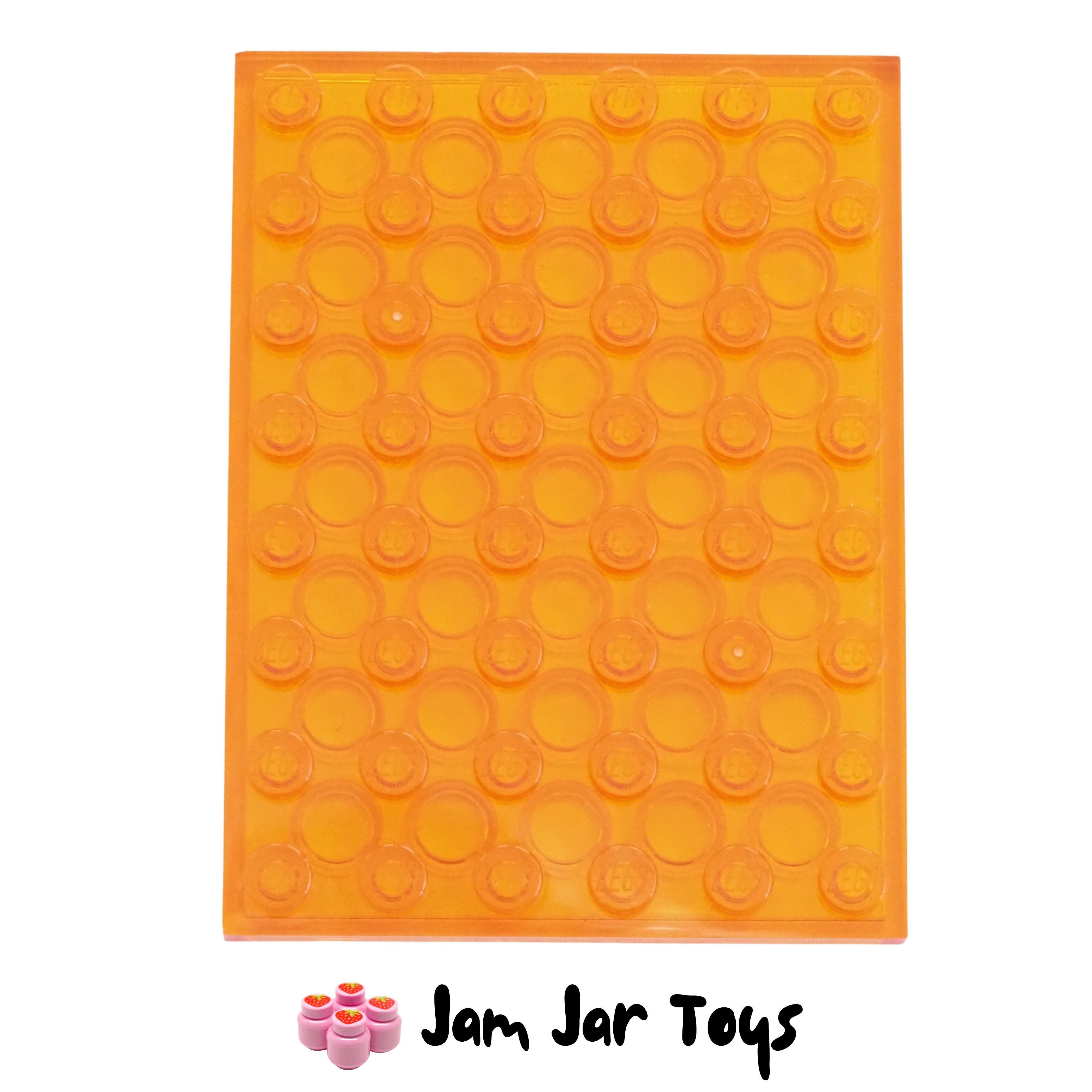 LEGO Transparent Orange 6x8 Plate | JamJarToys