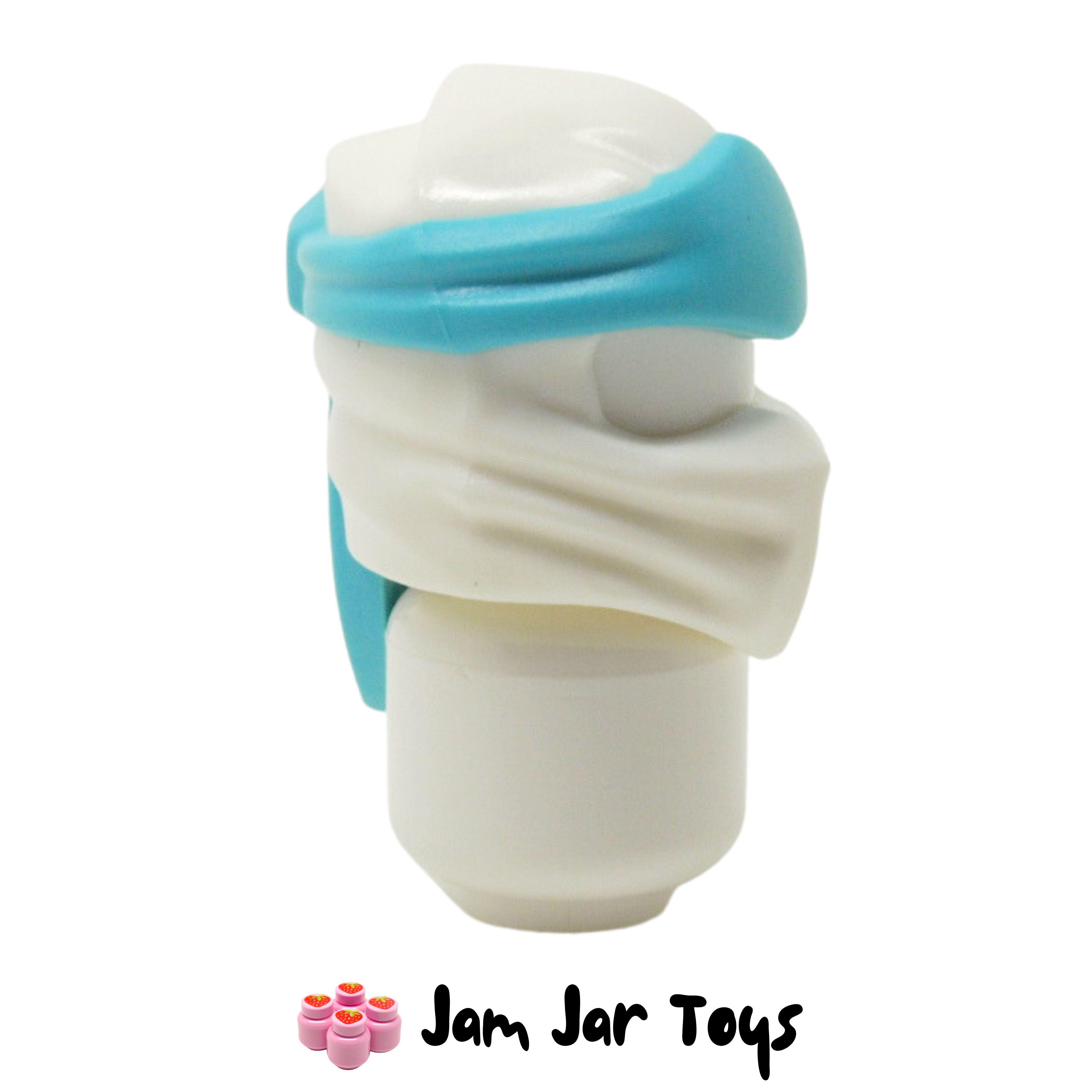 LEGO Pearl Titanium Wrap, Long Back Knot, Dark Azure Band HG190