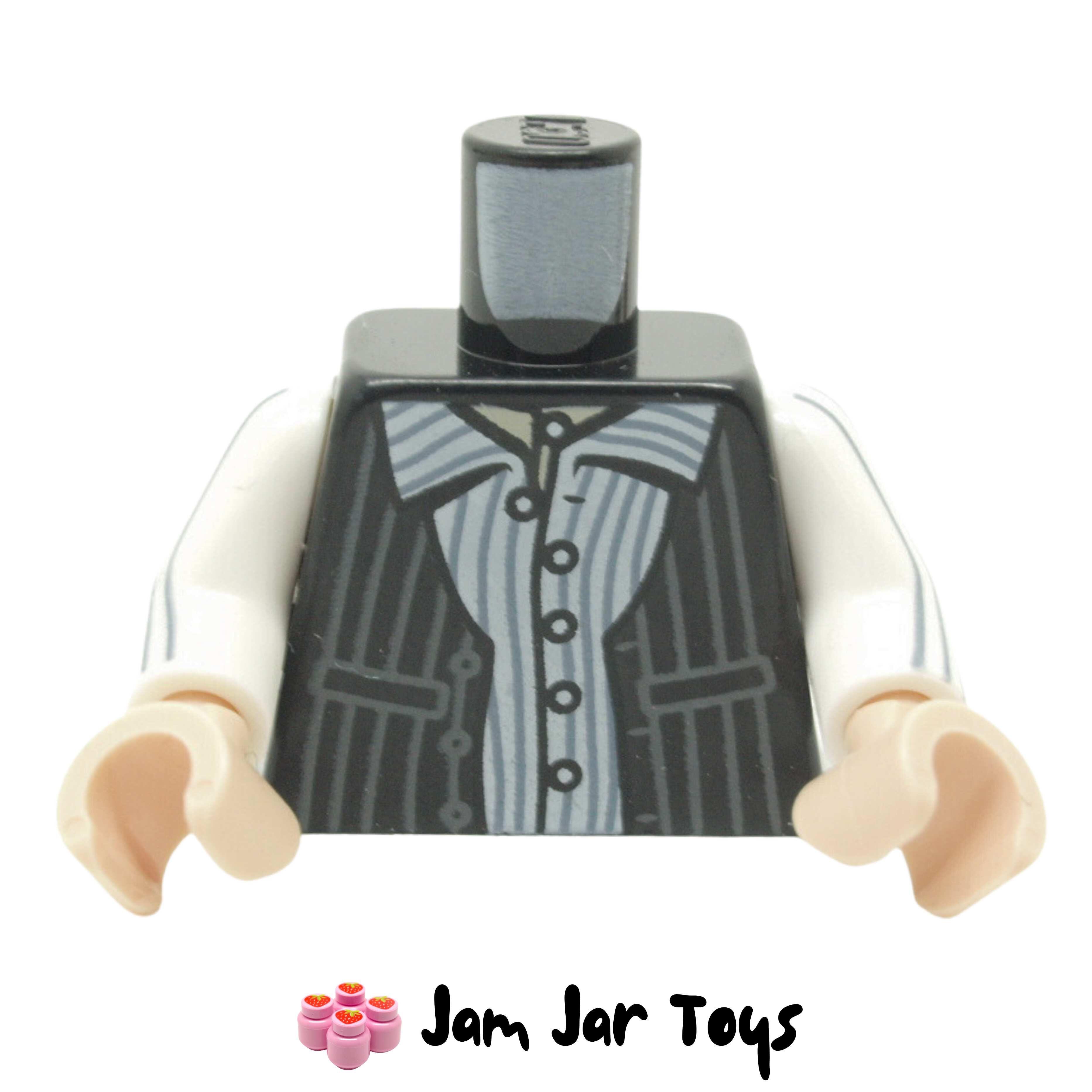 LEGO Griphook Black Striped Jacket, Grey Shirt with Stripes. TO181
