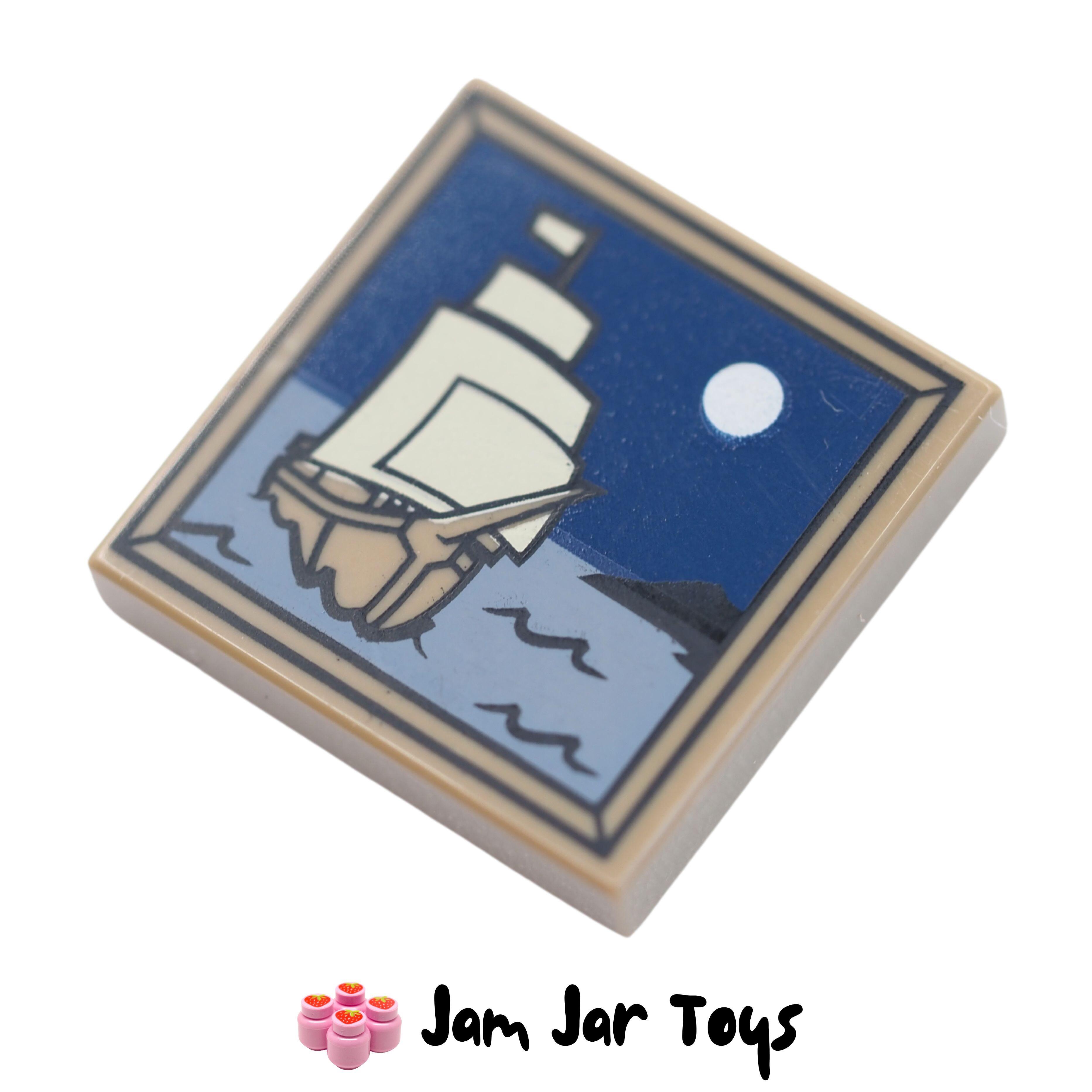 LEGO Sailing Ship / Moon 2 x 2 Dark Tan Tile. PT69