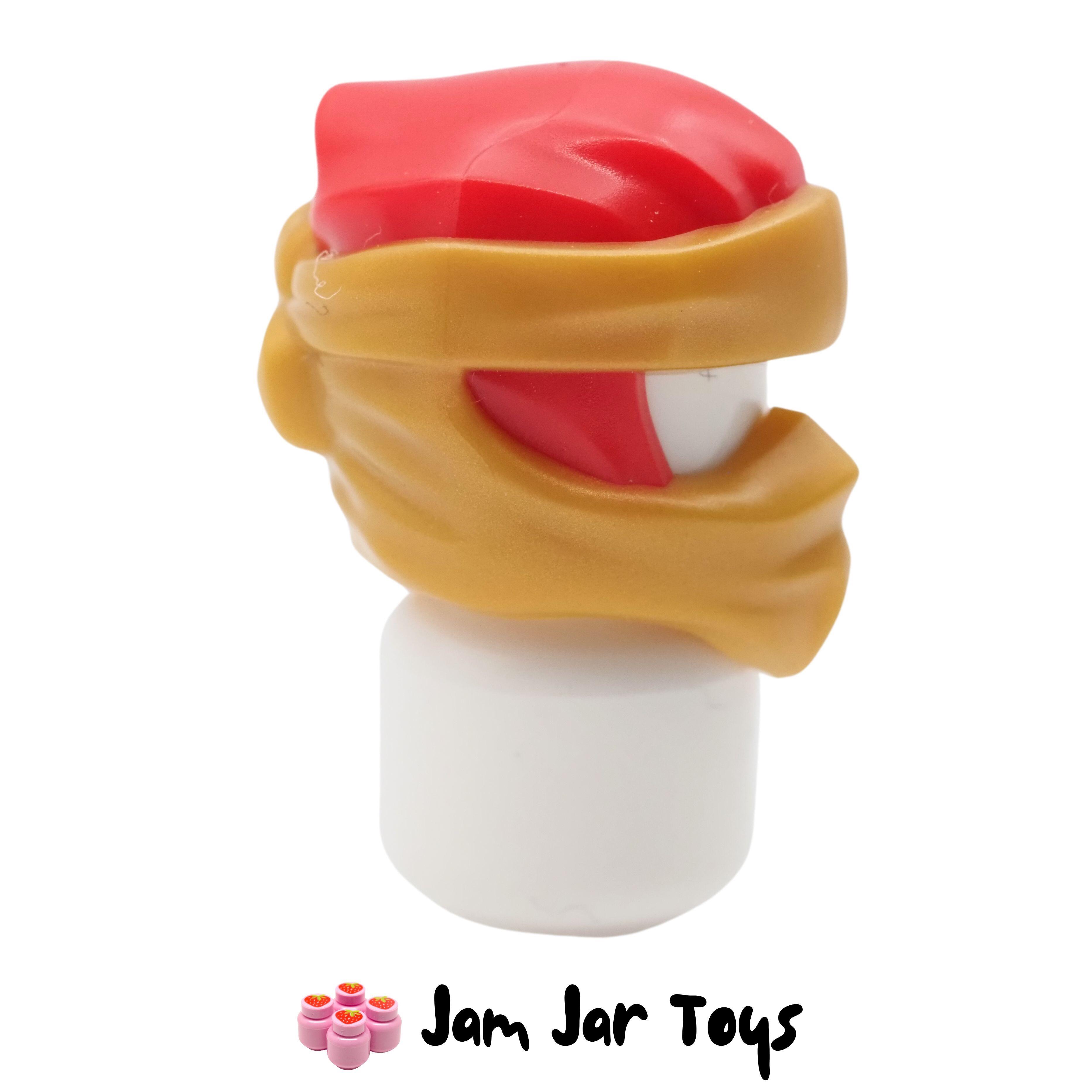 LEGO Red Wrap, Short Back Knot, Pearl Gold Mask. HG245
