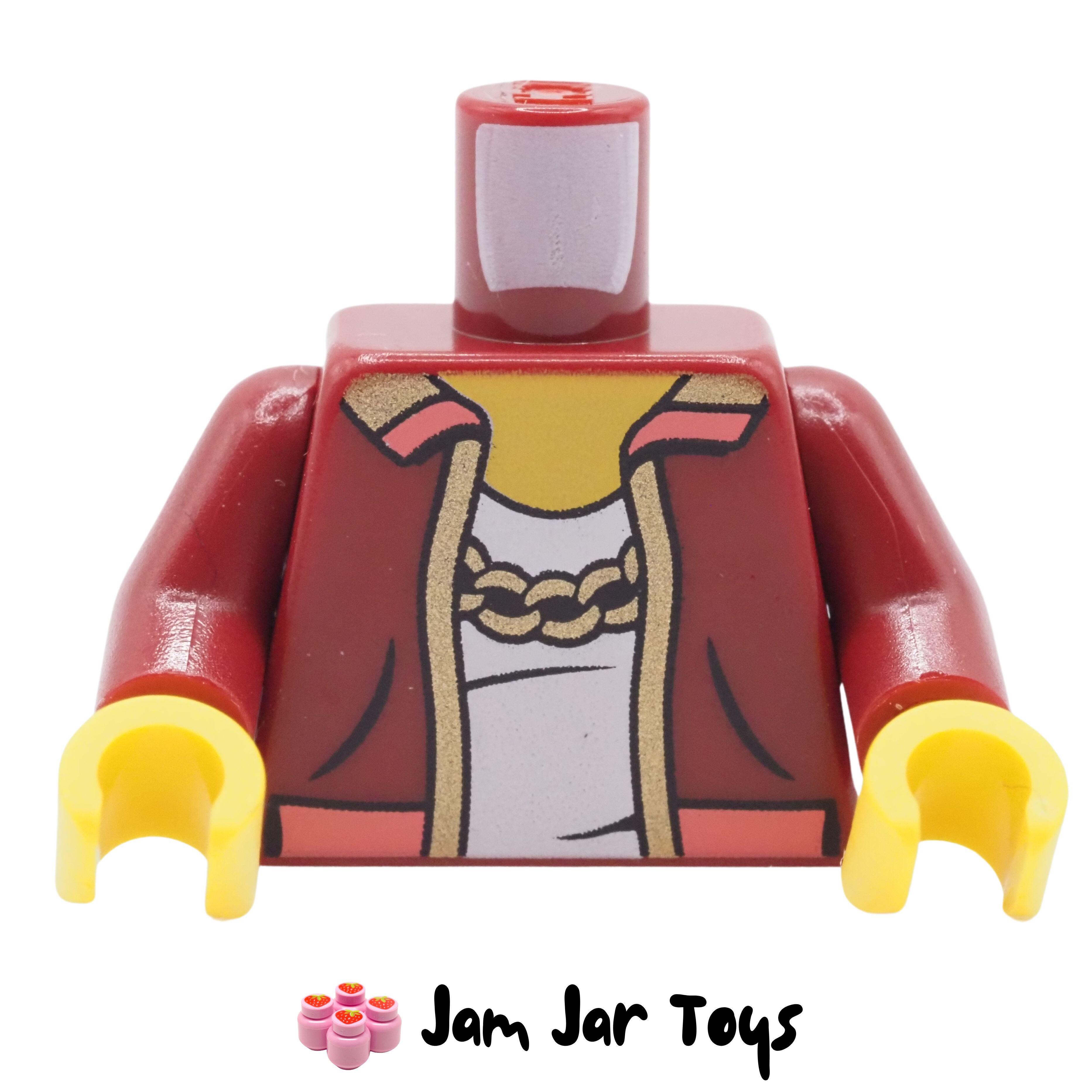 LEGO Dark Red Jacket Torso, Chain, White Shirt, Gold Trim. TO238