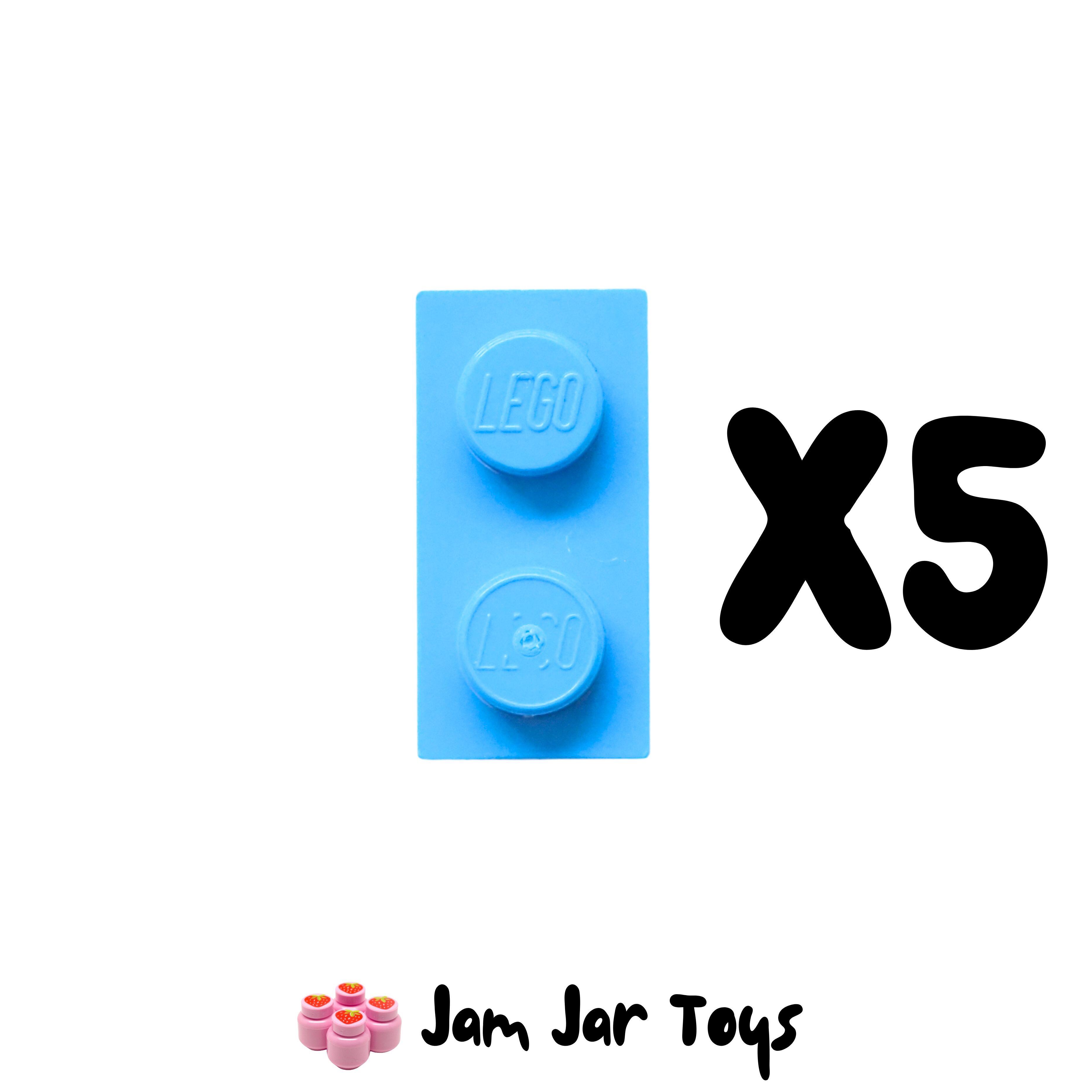 LEGO Five Dark Azure 1 x 2 Tiles ST141