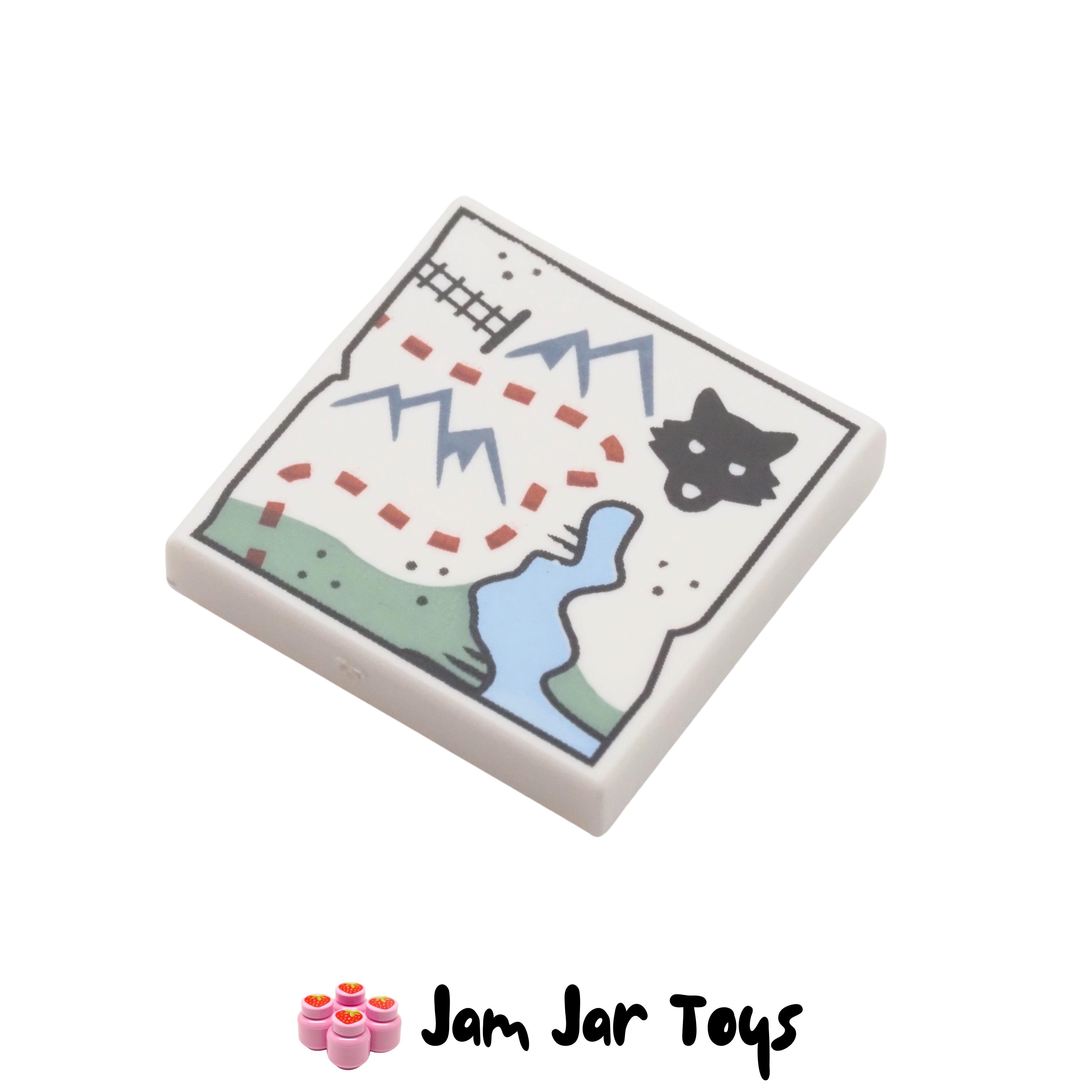 LEGO White Arctic Map Lake Wolf Tile 6530149 | JamJarToys