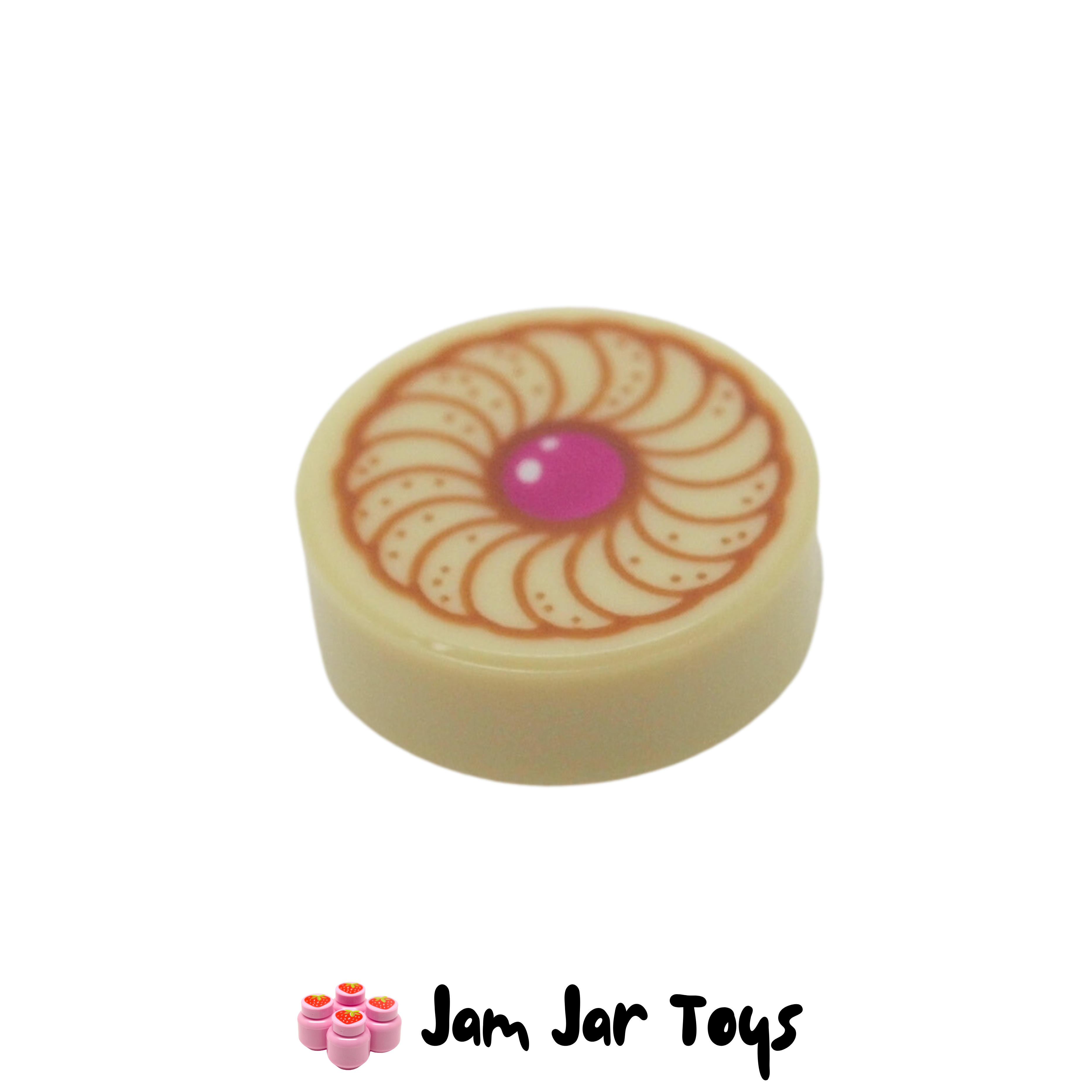 LEGO Tan Cookie with Jam in Centre 1 x 1 Round Tile KF28