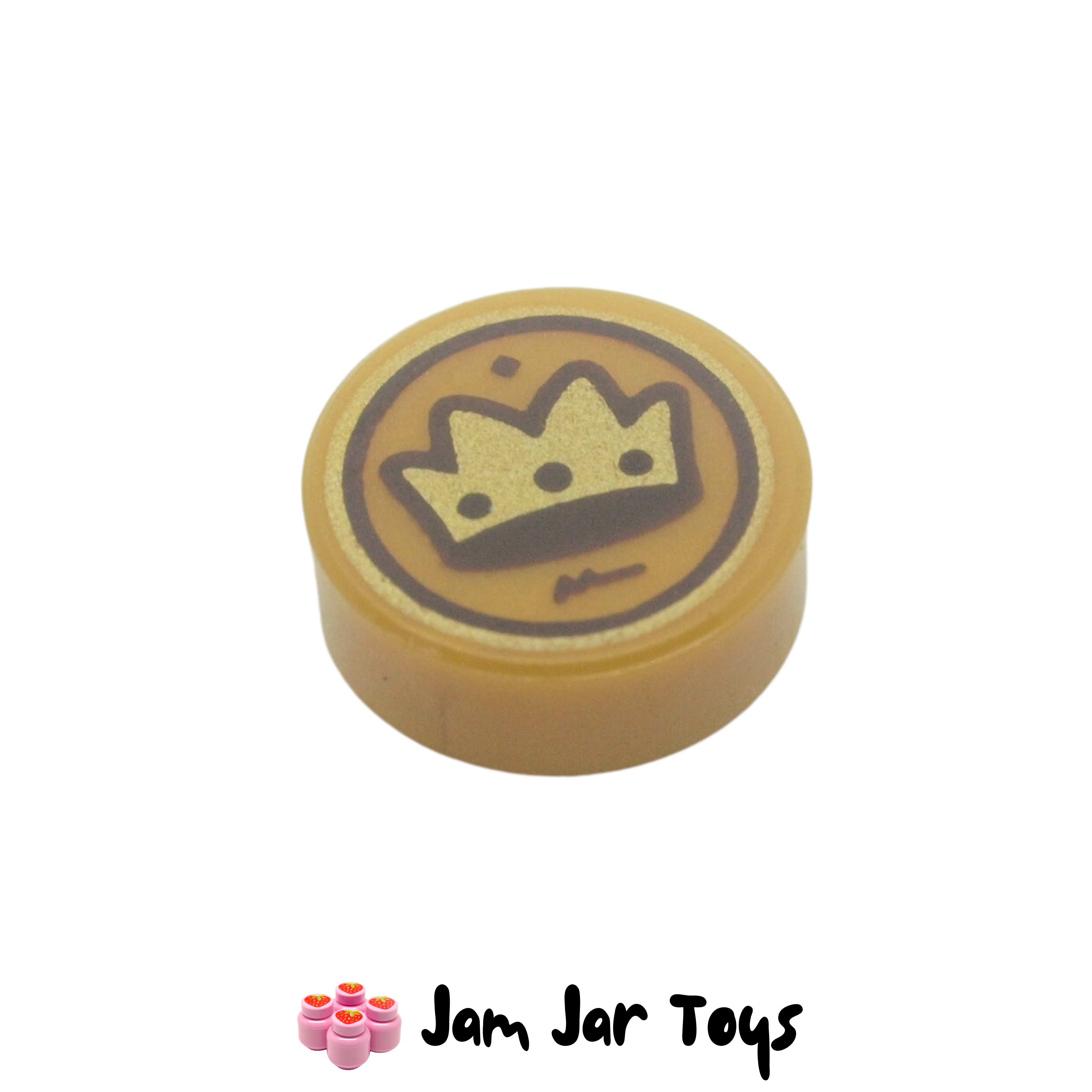 LEGO Pearl Gold Golden Crown - 1 x 1 Round Tile PT7