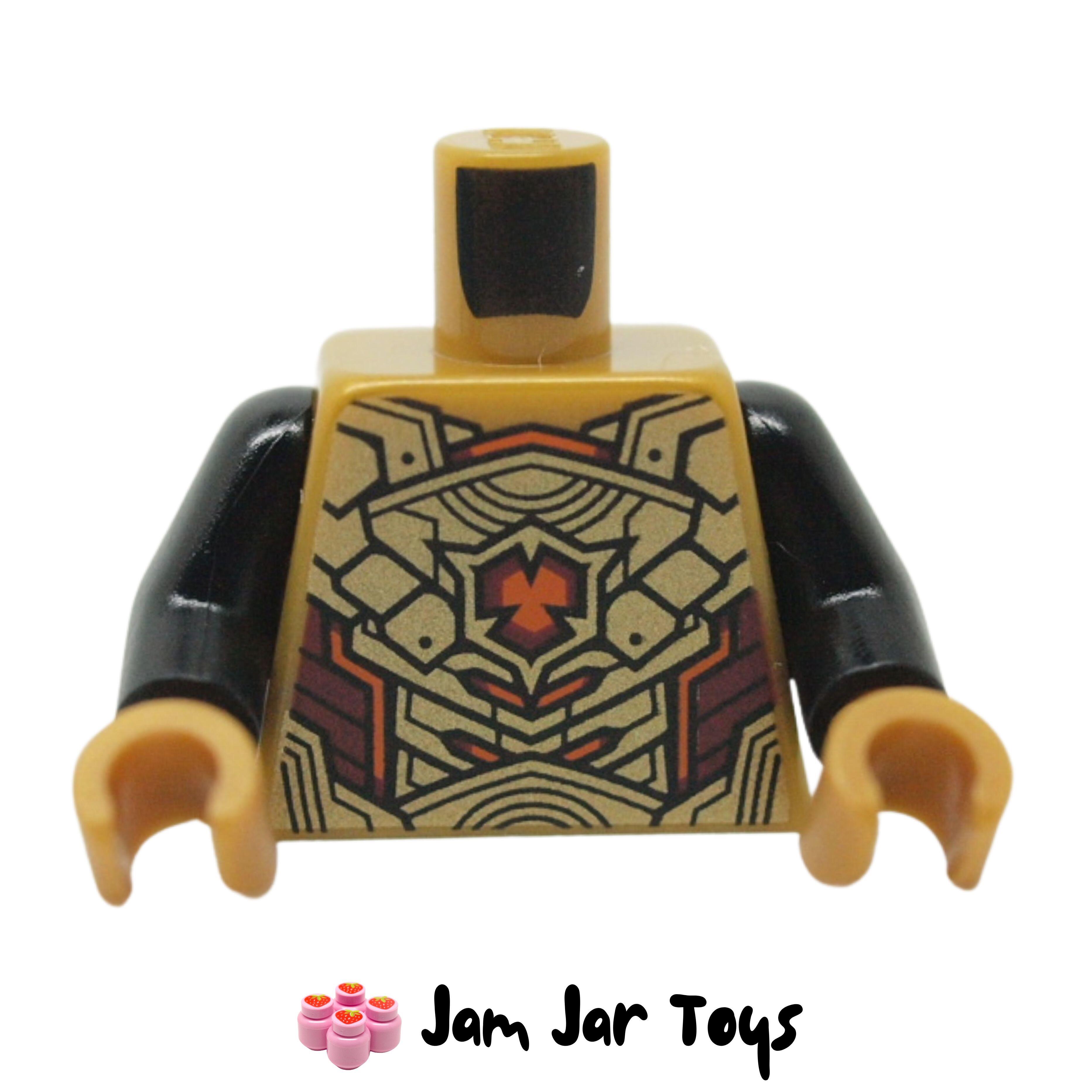 LEGO Pearl Gold Armour, Gold / Red Plates, Orange Symbol. TO82