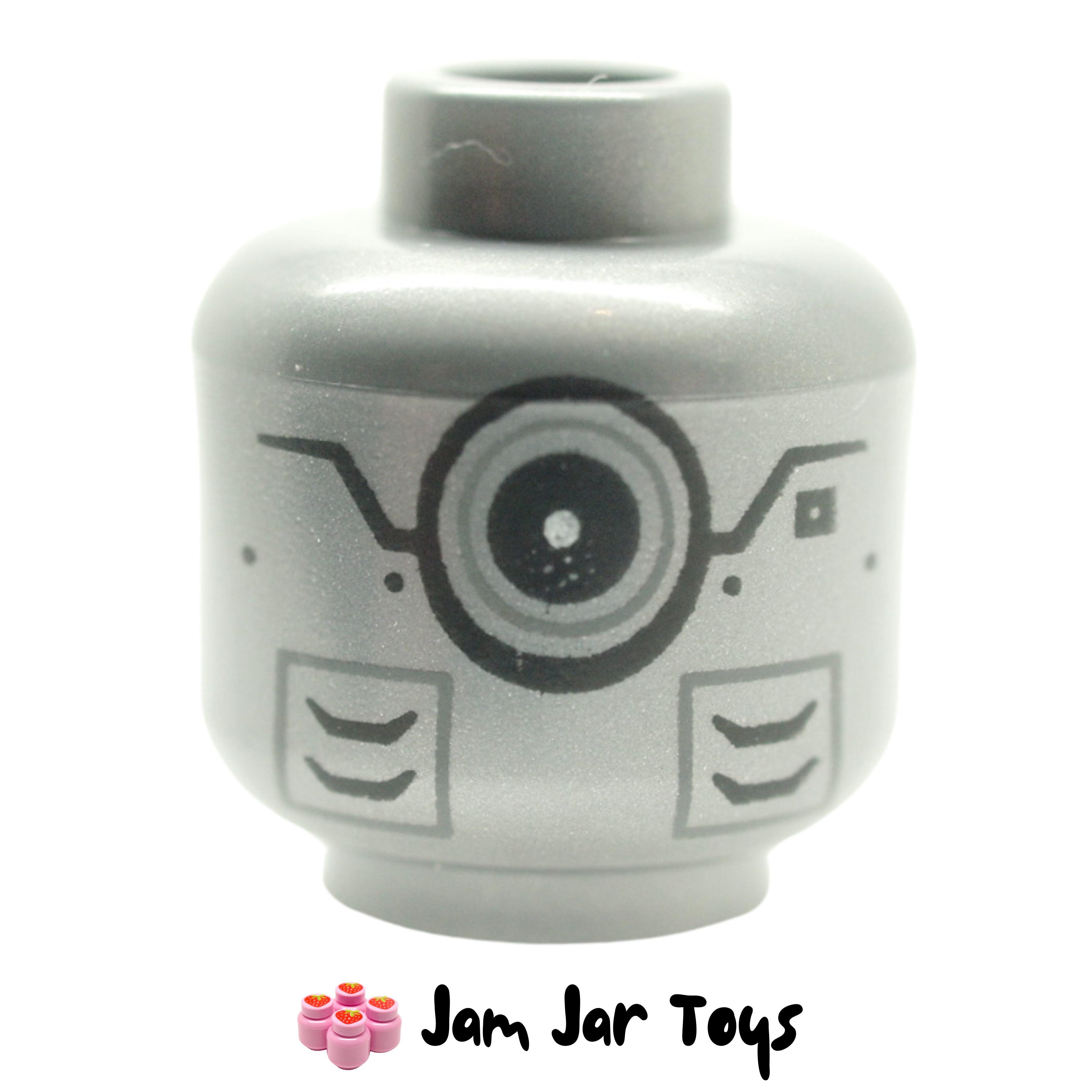 LEGO Zane Head, Metallic Blue Eyes, Silver Plates, Smile.. HF110