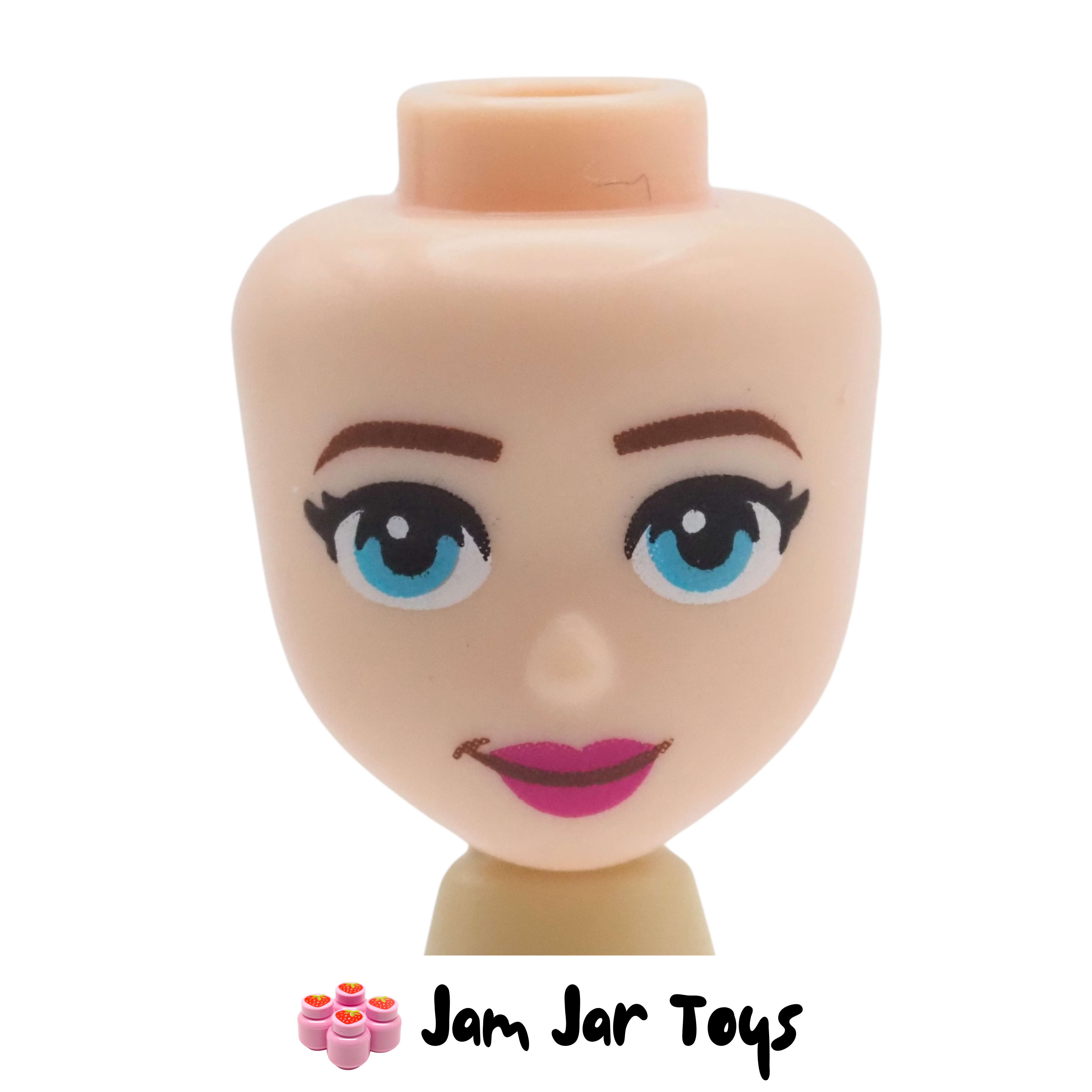 LEGO Stephanie's Light Nougat Head Dark Brown Eyebrows, Bright Light ...