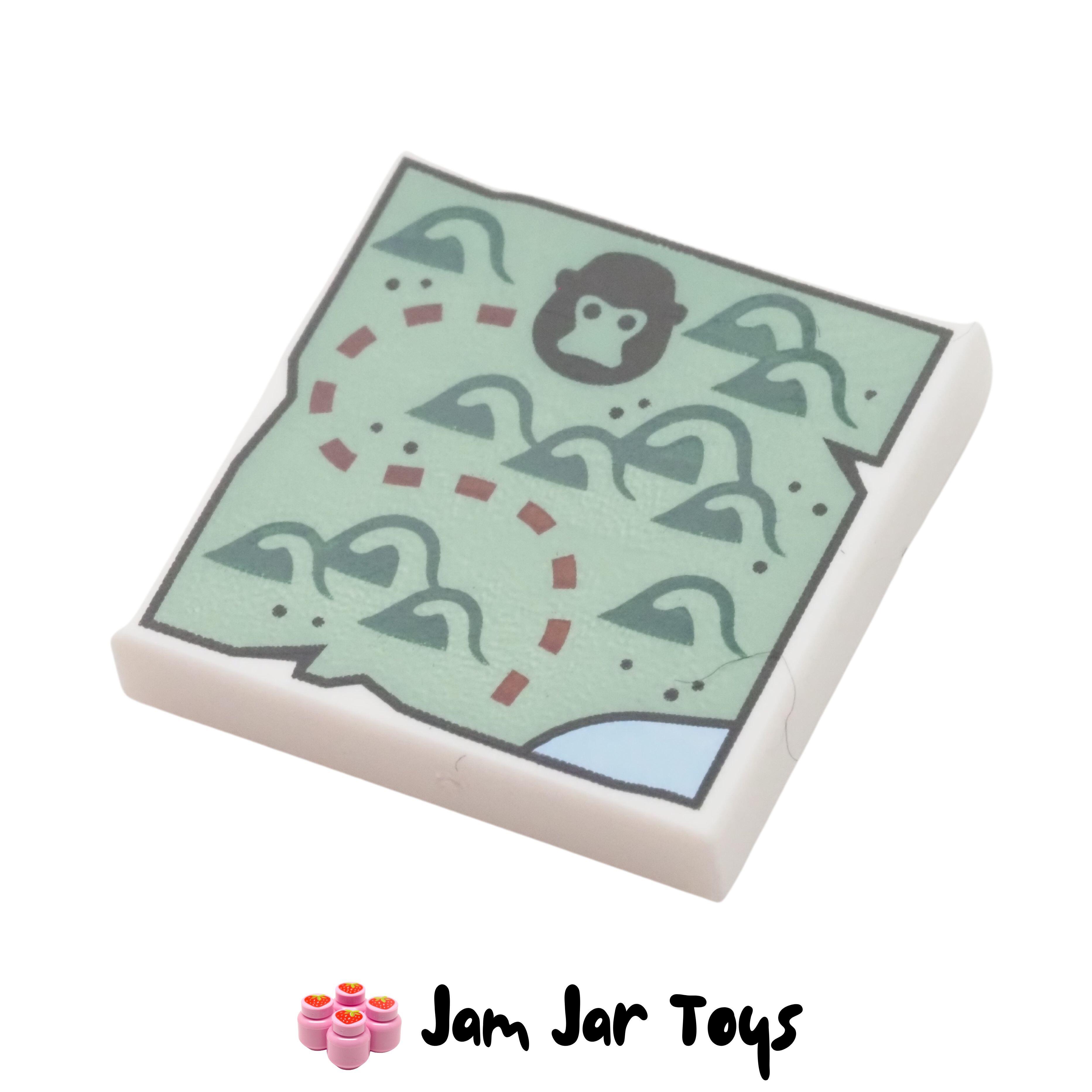 LEGO Map / Trail White Tile 2 x 2 with Monkey / Gorilla Symbol. PT111