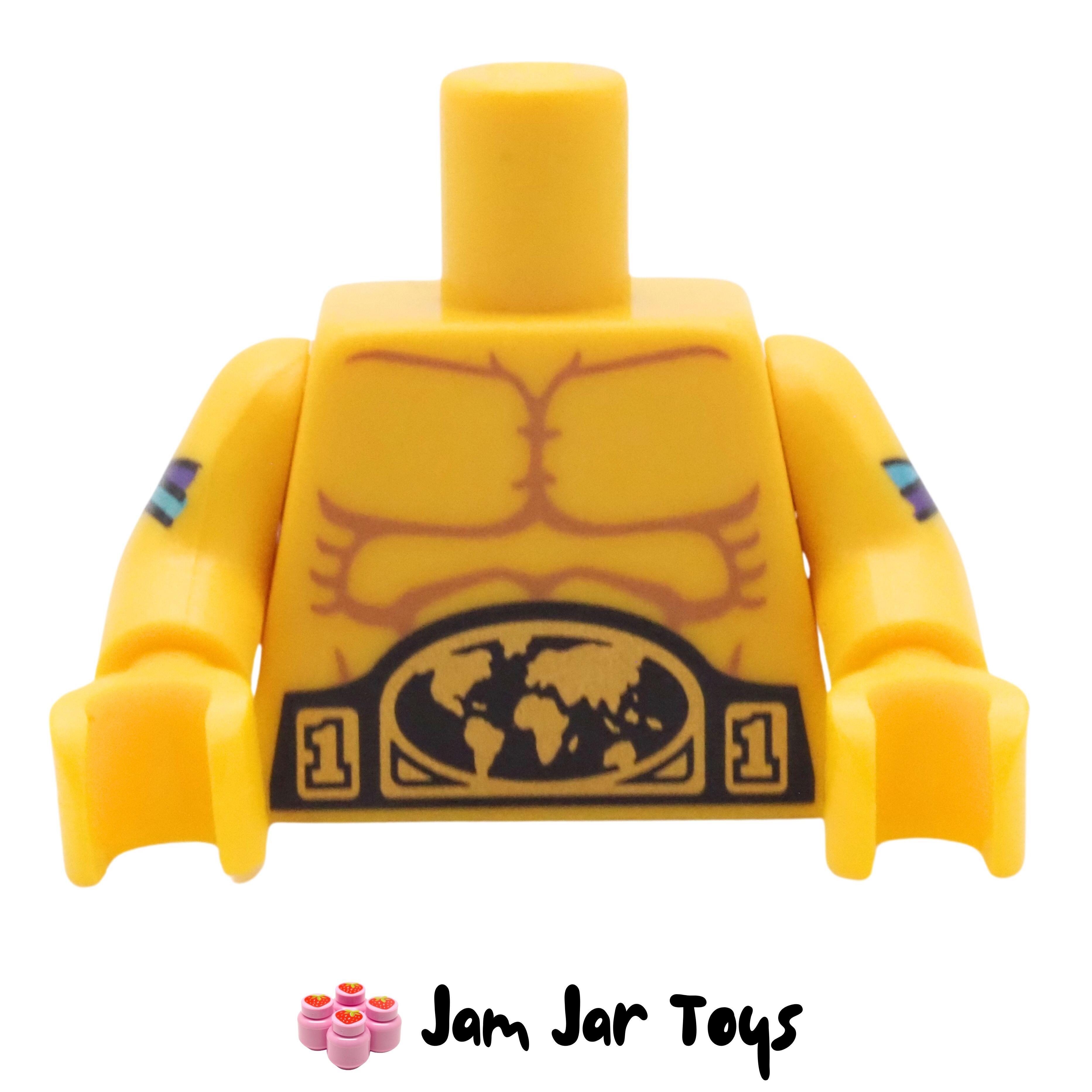 LEGO Yellow Wrestling Champion Torso, Bare Chest, Muscular, Large Belt ...