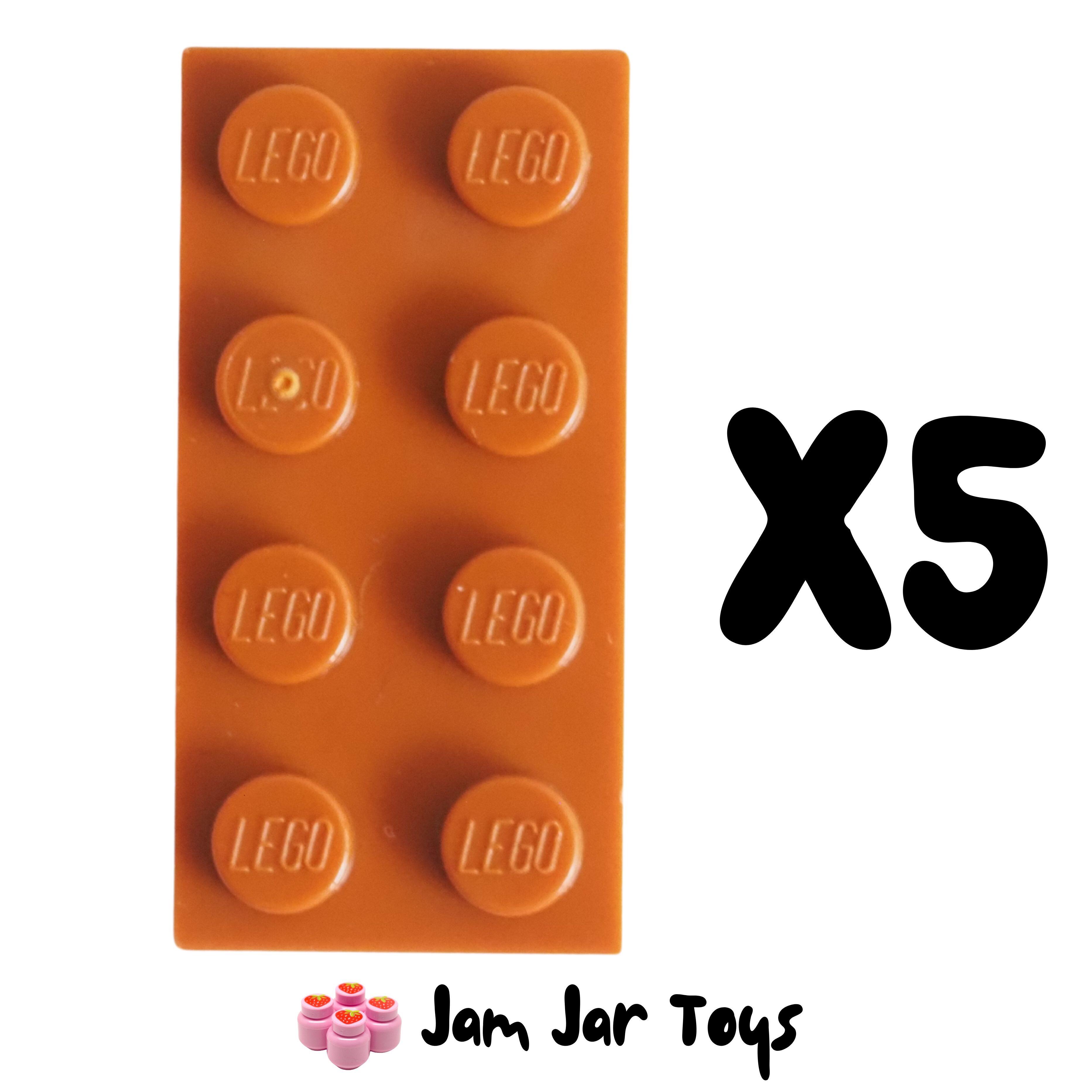 LEGO Five Dark Orange 2 x 4 Tiles. ST15