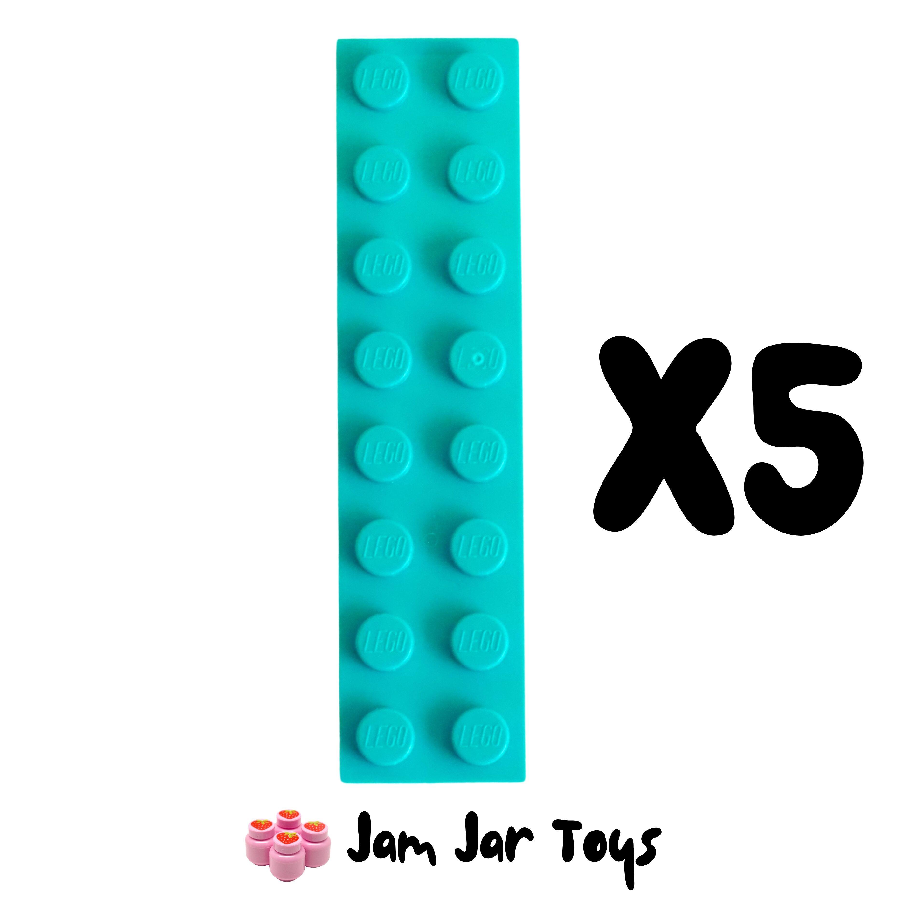 LEGO Five Dark Turquoise 2 x 8 Plates. ST94