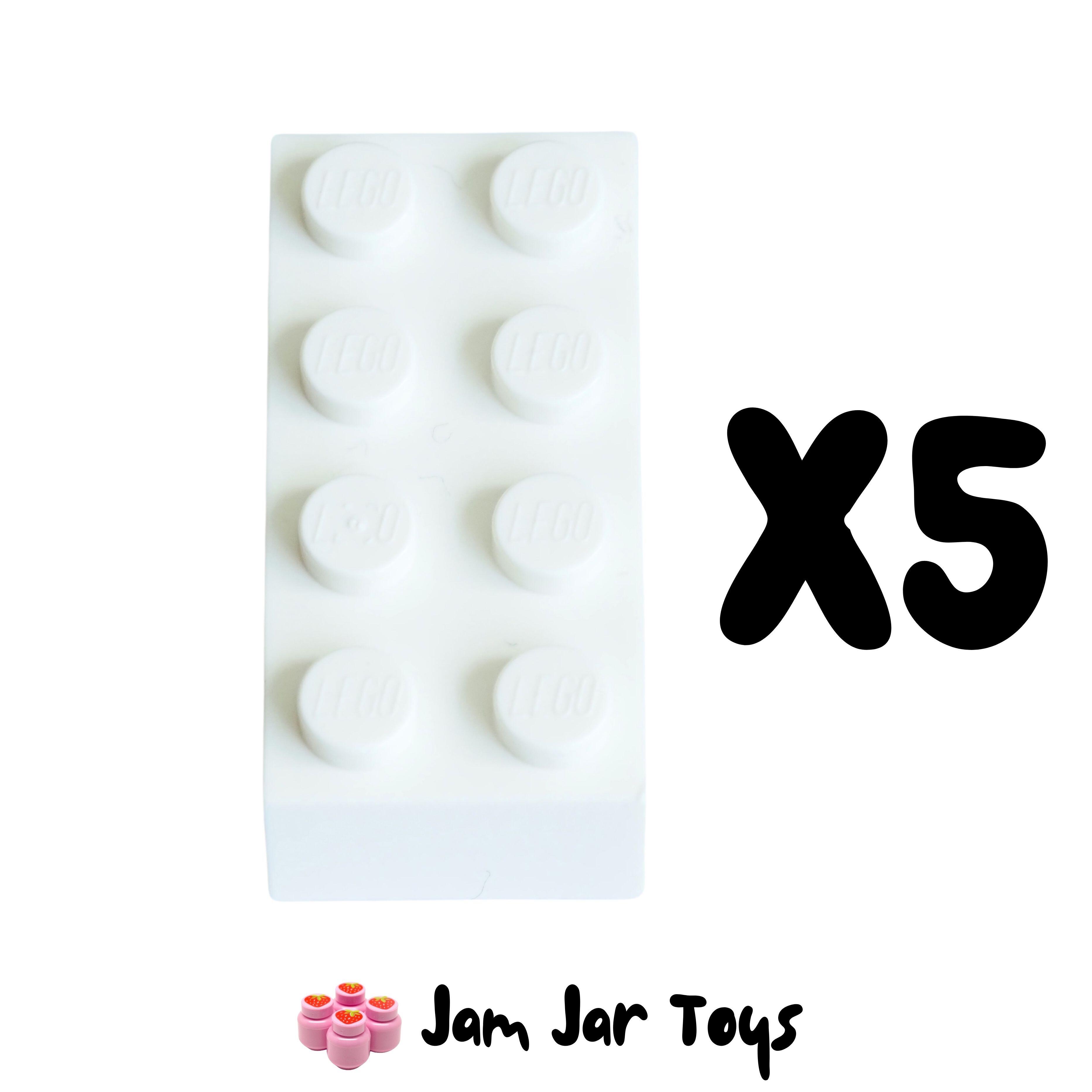 LEGO Five White Bricks 2 x 4. 300101 | JamJarToys