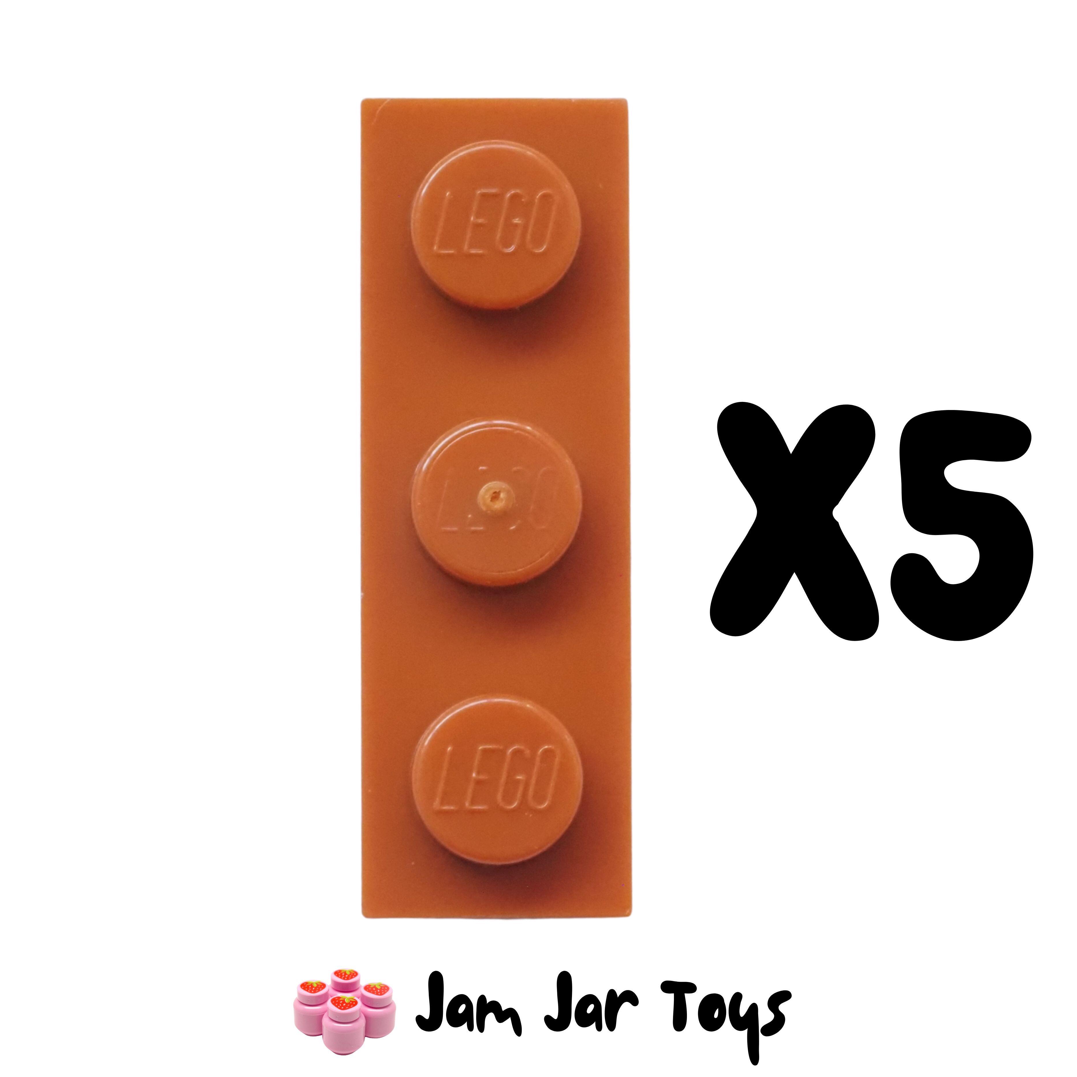 LEGO Five Dark Orange 1 x 3 Tiles. ST107