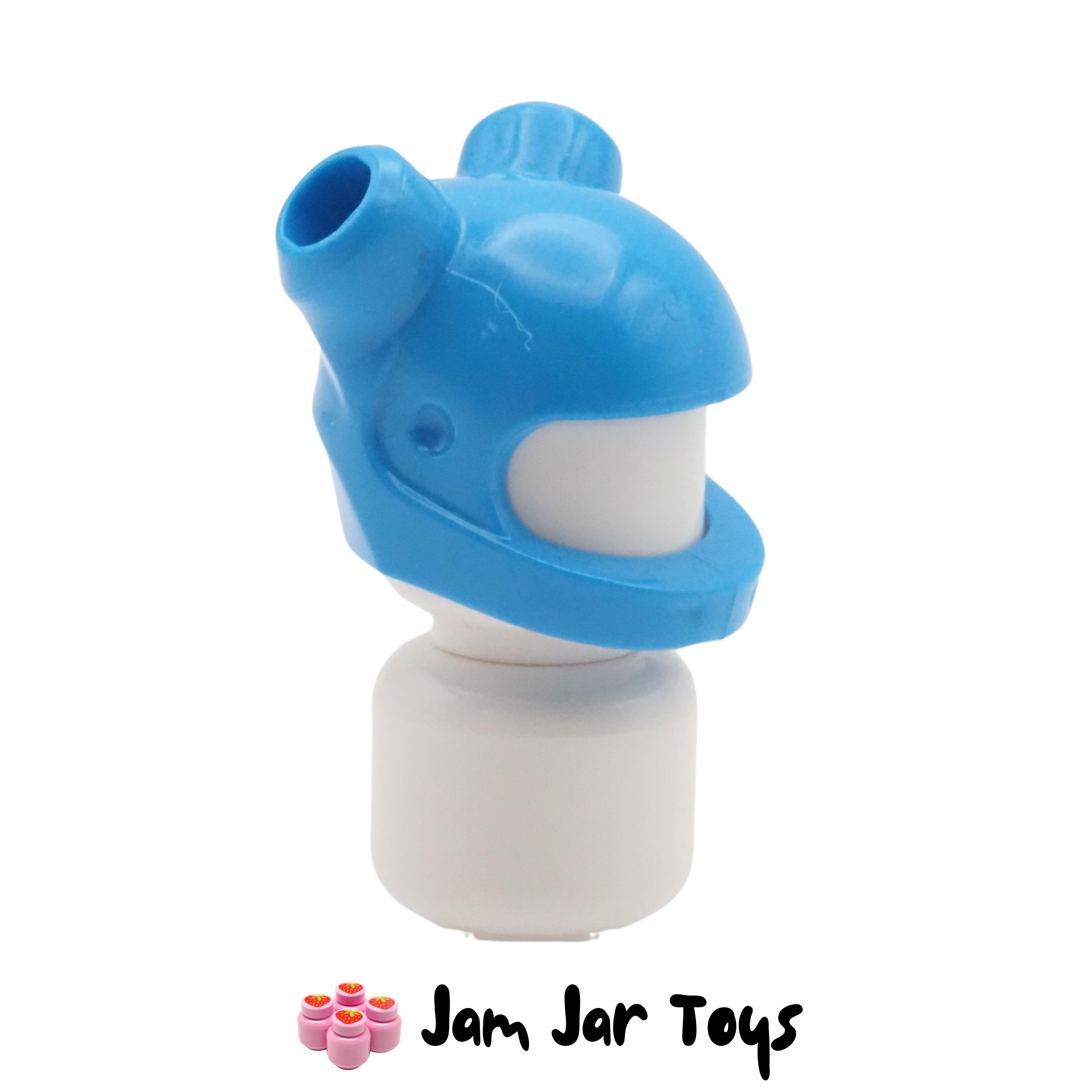 LEGO Dark Azure Standard Helmet with 2 Horn Holes. HG342