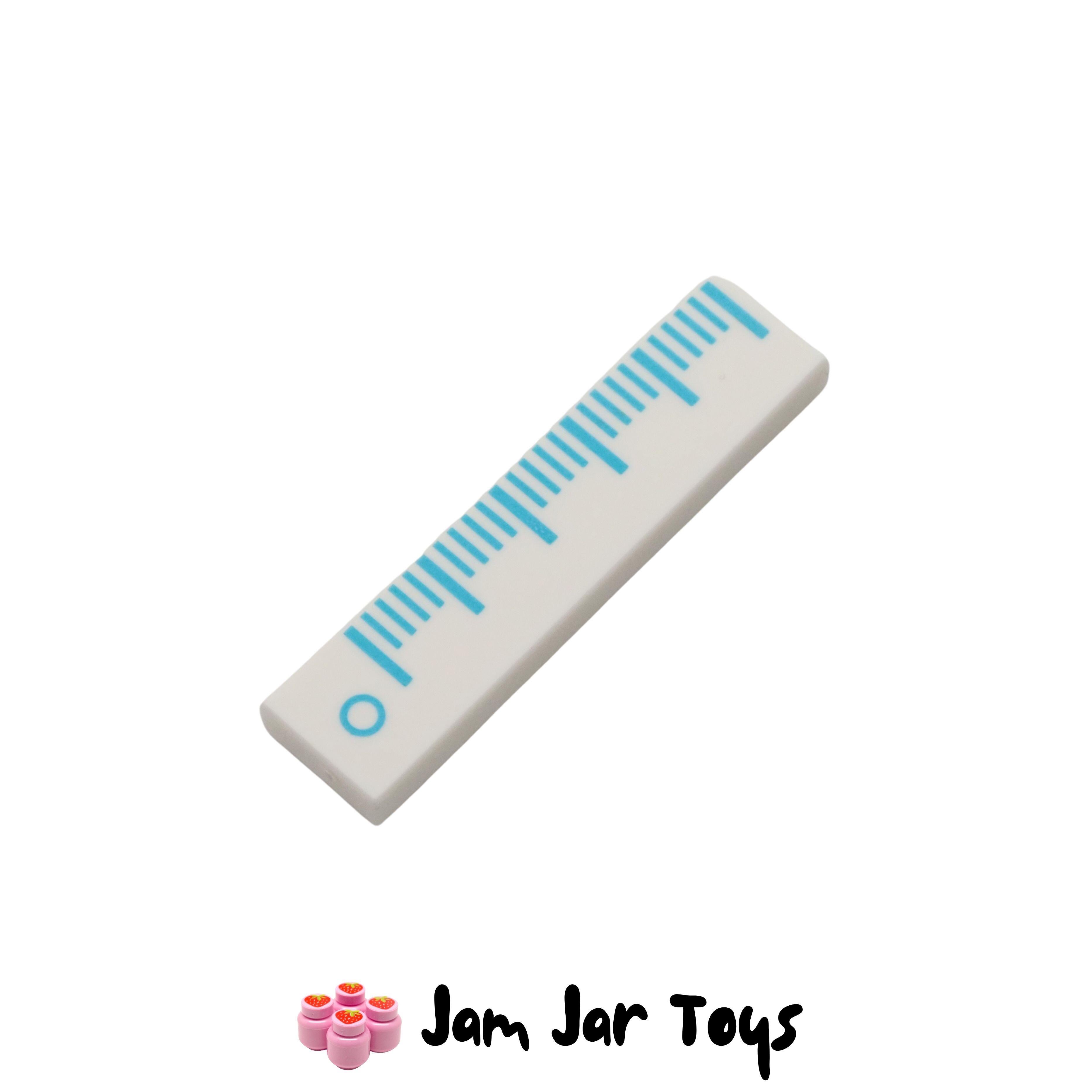 LEGO White Tile with Ruler Print 1 x 4. PT86 6466346 | JamJarToys