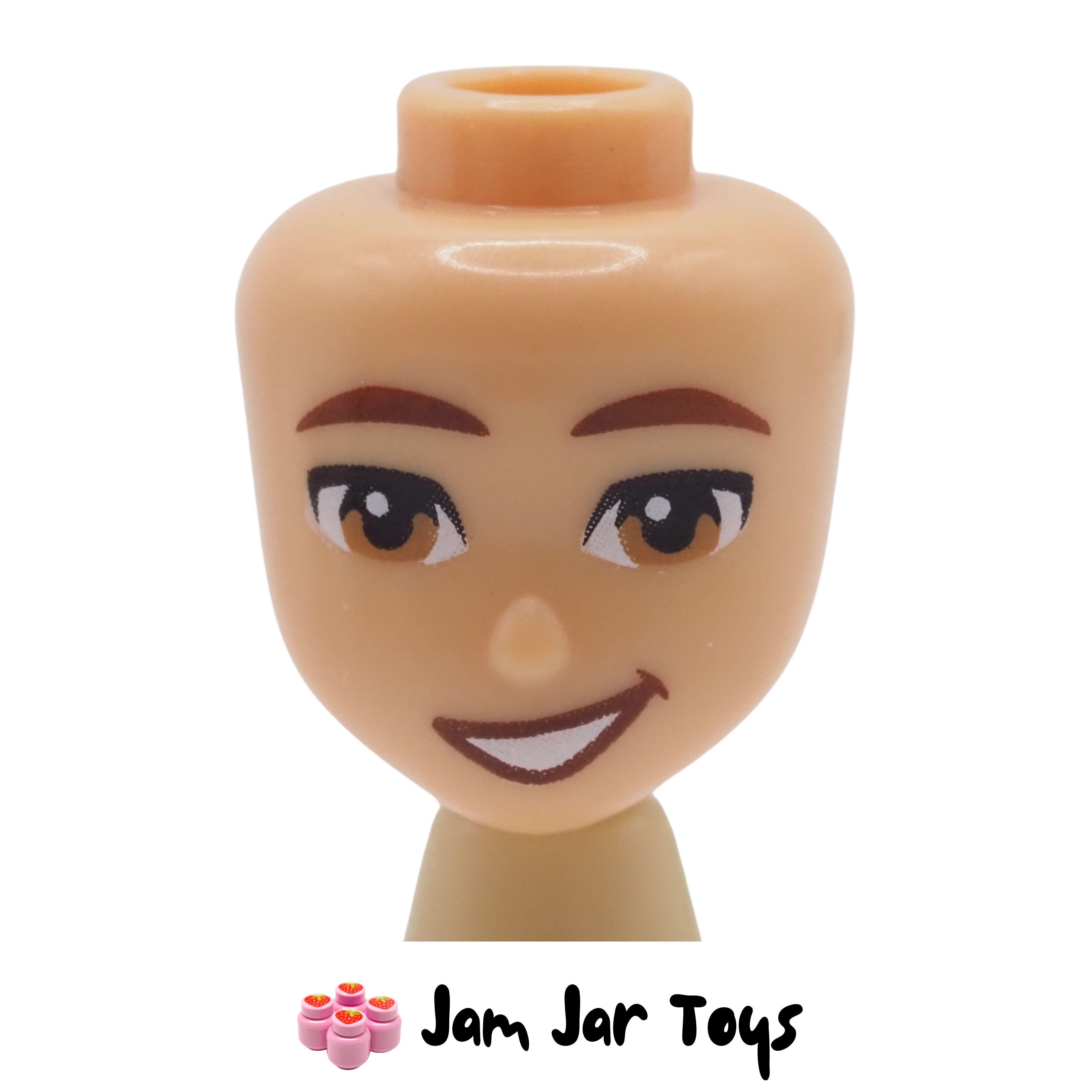 LEGO Petch Warm Tan Head, Reddish Brown Eyebrows, Lopsided Open Mouth ...
