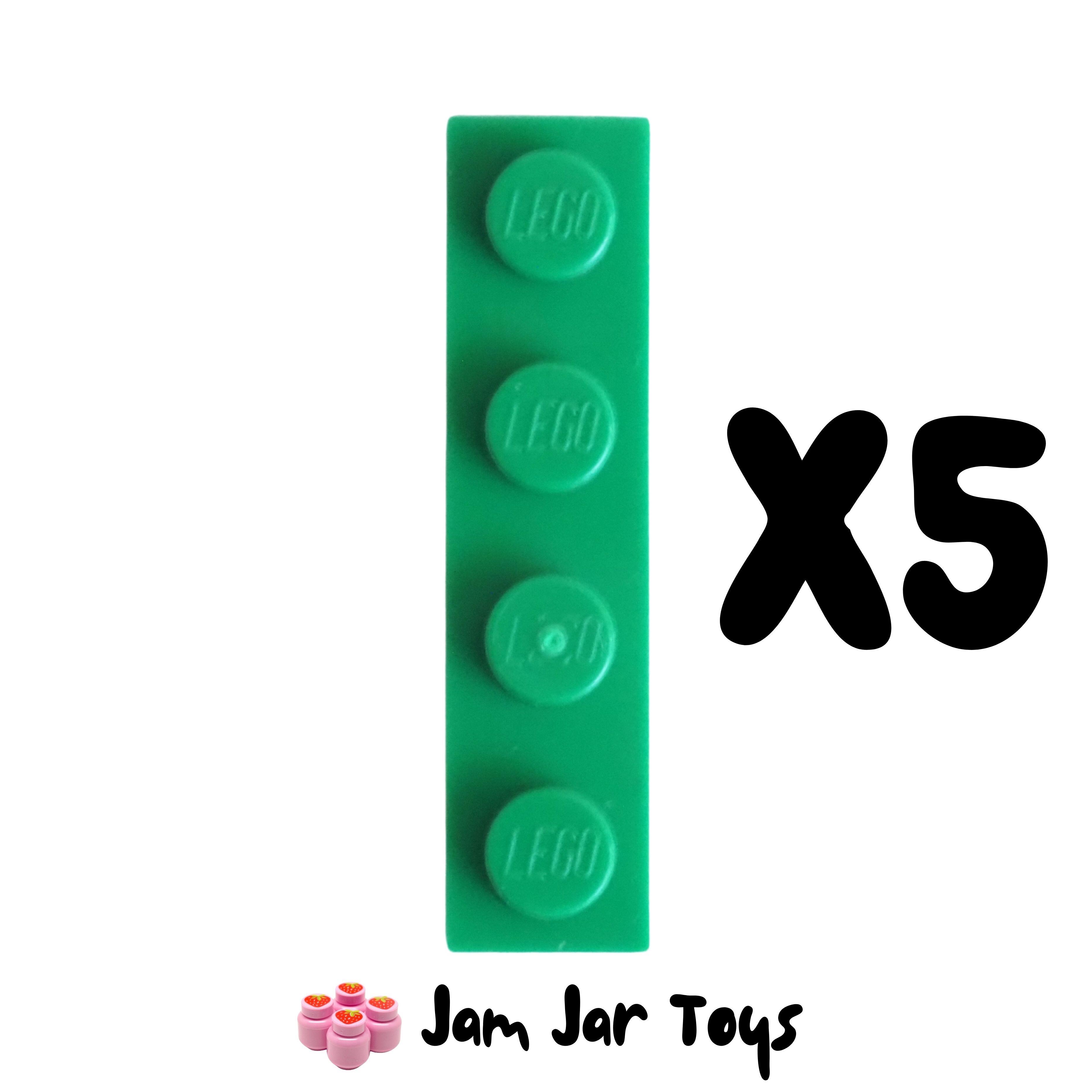 LEGO Five Green 1 x 4 Plates. ST72