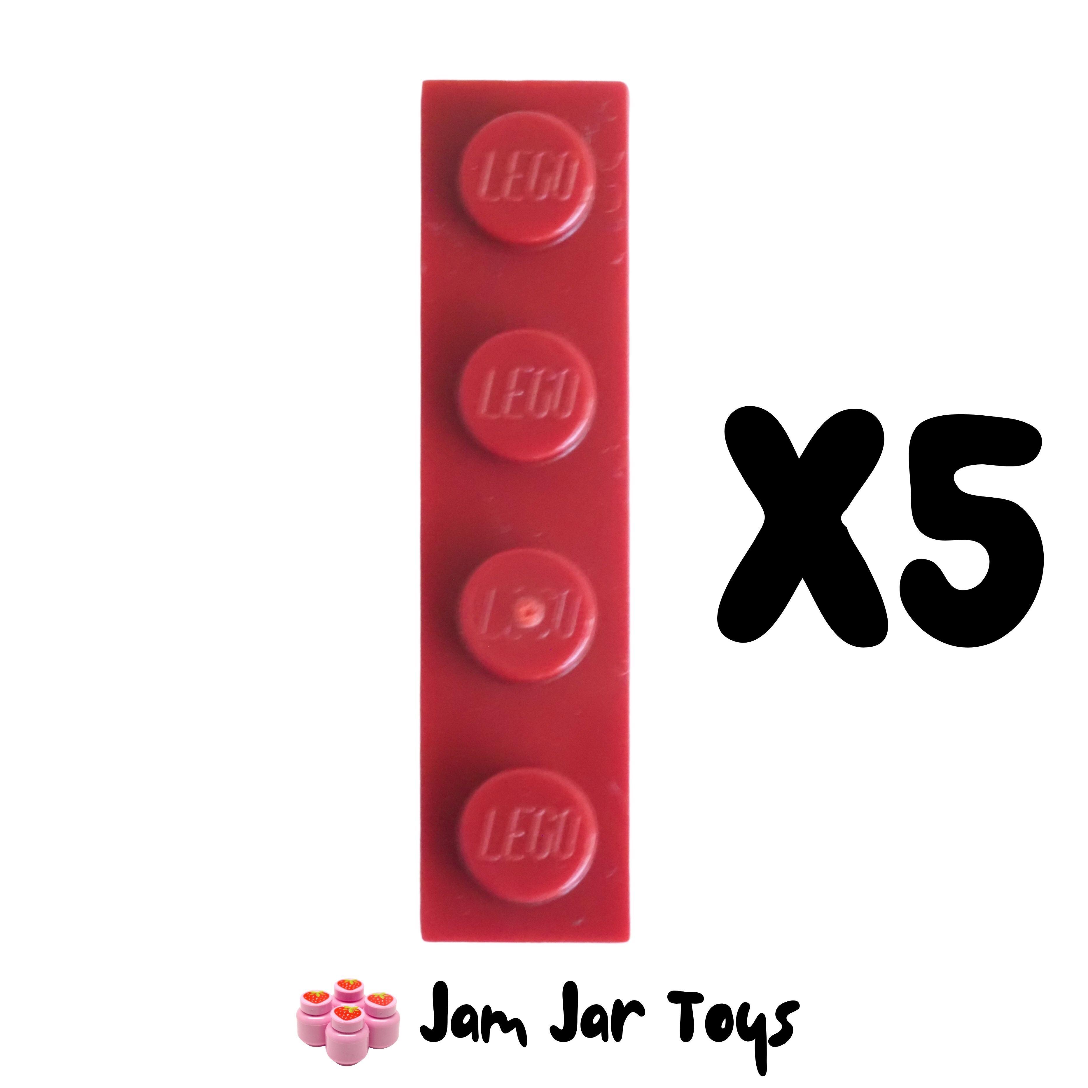 LEGO Five Dark Red 1 x 4 Plates. ST84