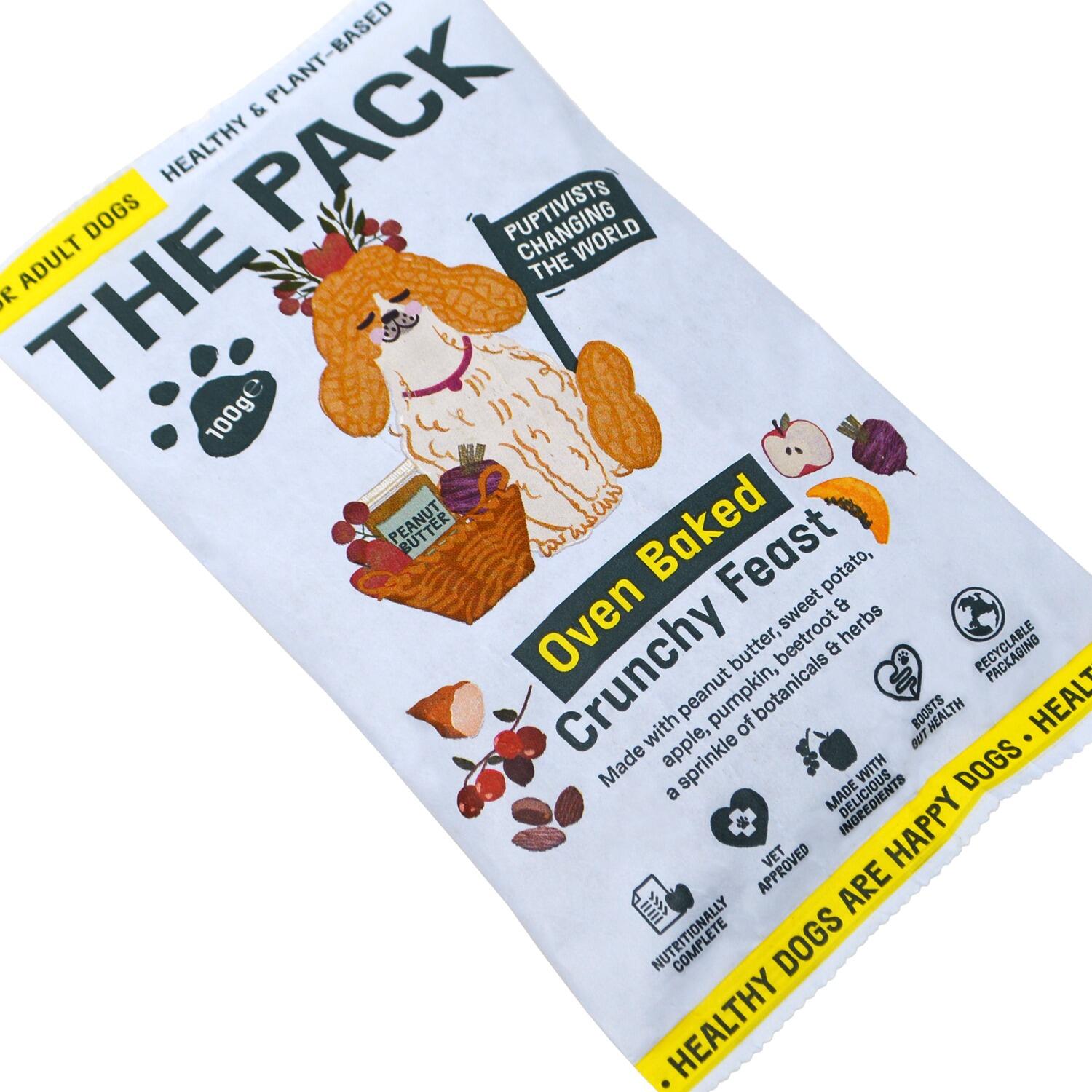 The Pack Crunchy Feast Plant Based Adult Dog Food Sample Pack 100g