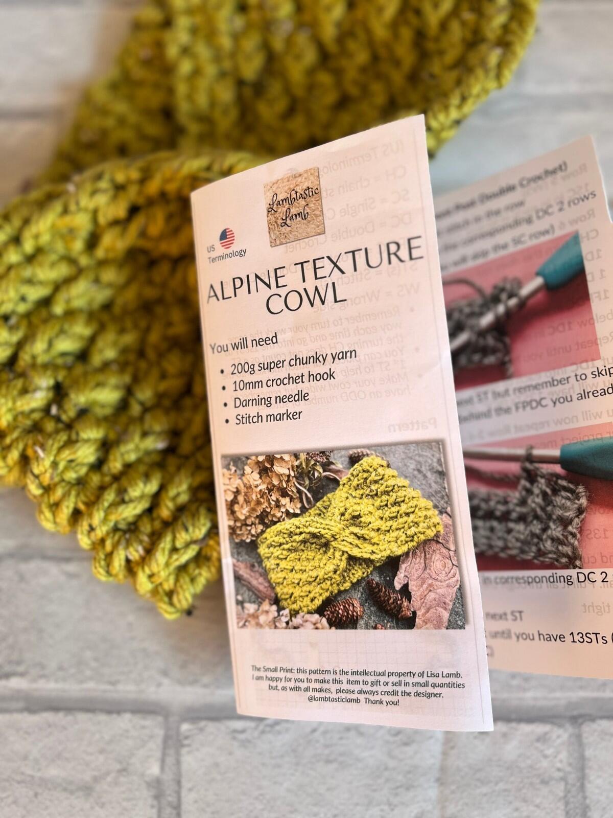 Alpine Texture Cowl Kit Stylecraft Special XL Tweed Super Chunky yarn