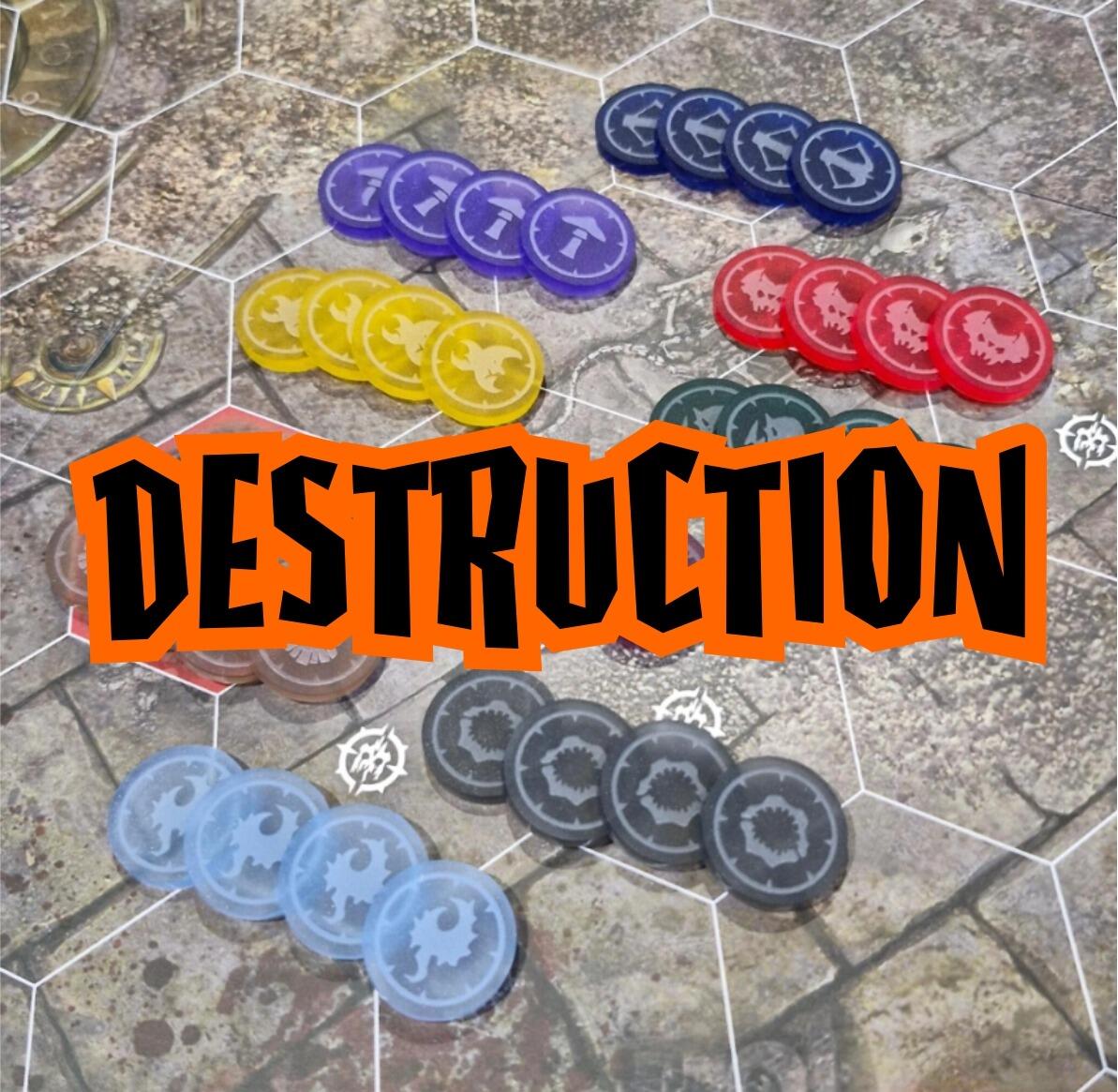 Embergard Compatible Destruction Warband Specific Turn Token Set