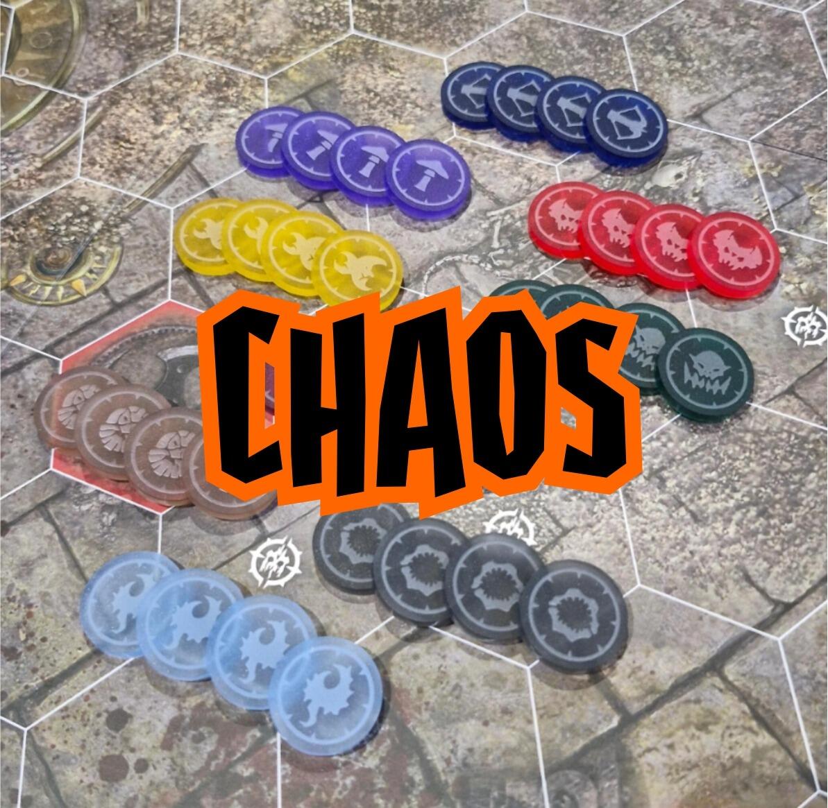Embergard Compatible Chaos Warband Specific Turn Token Set