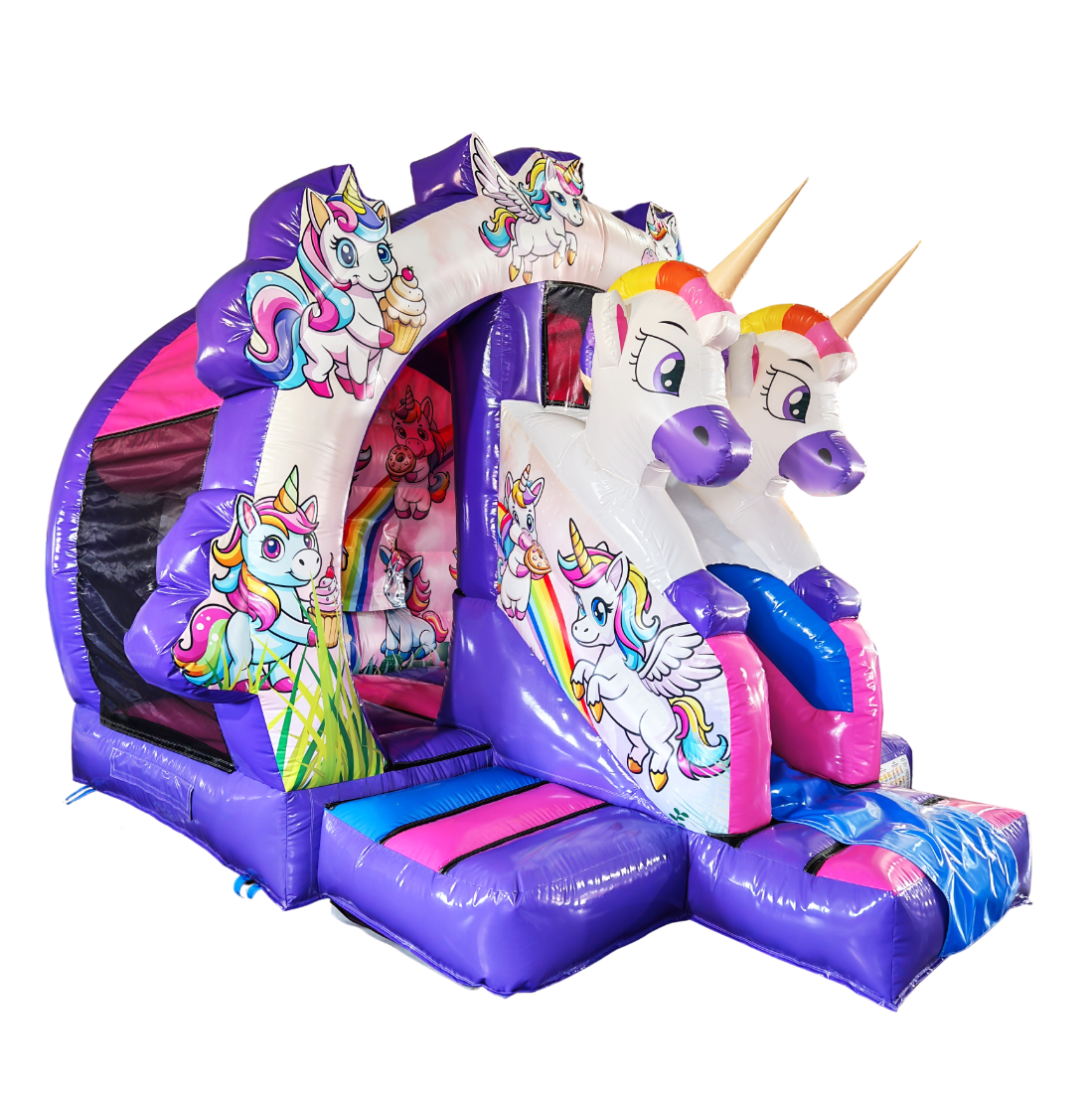 12ft x 15ft 3D Twin Unicorn Curved Front Slide Combo V2