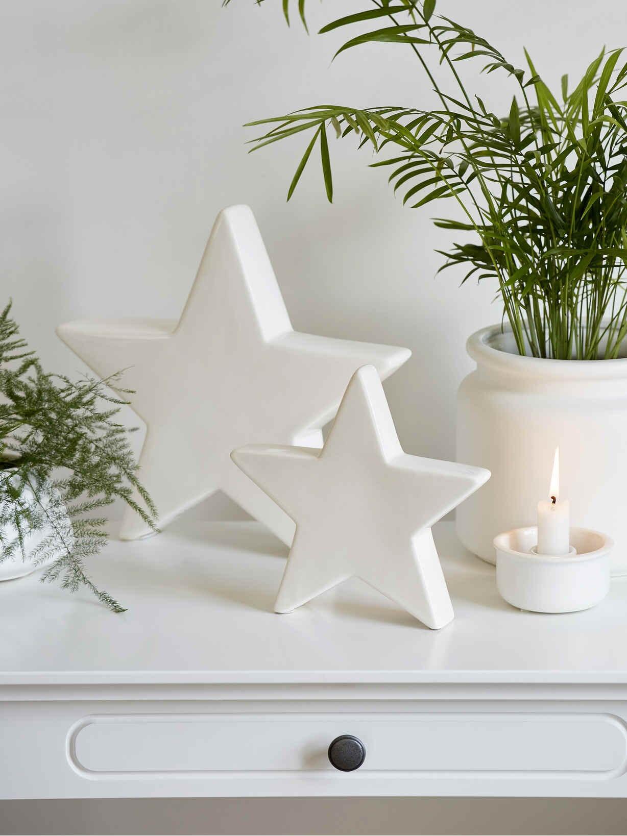 Decorative White Stars | White Ceramic Stars | Nordic House