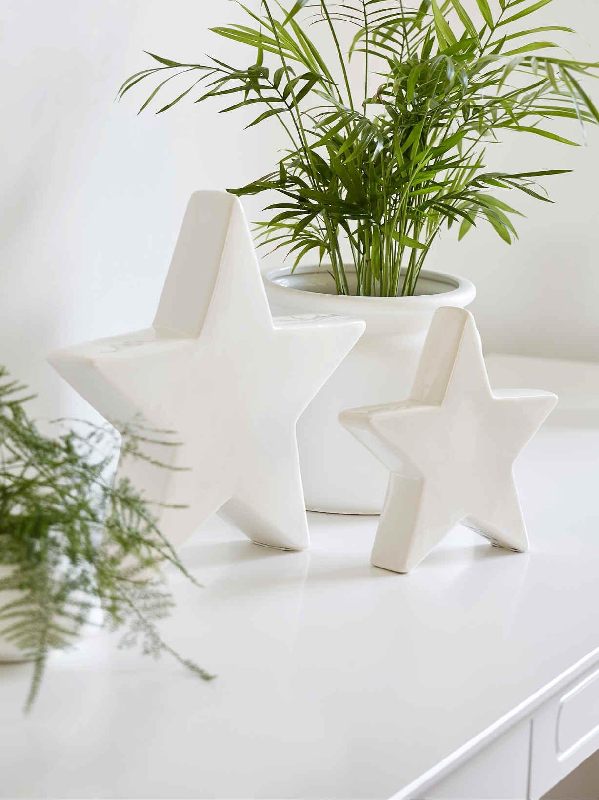 Decorative White Stars | White Ceramic Stars | Nordic House