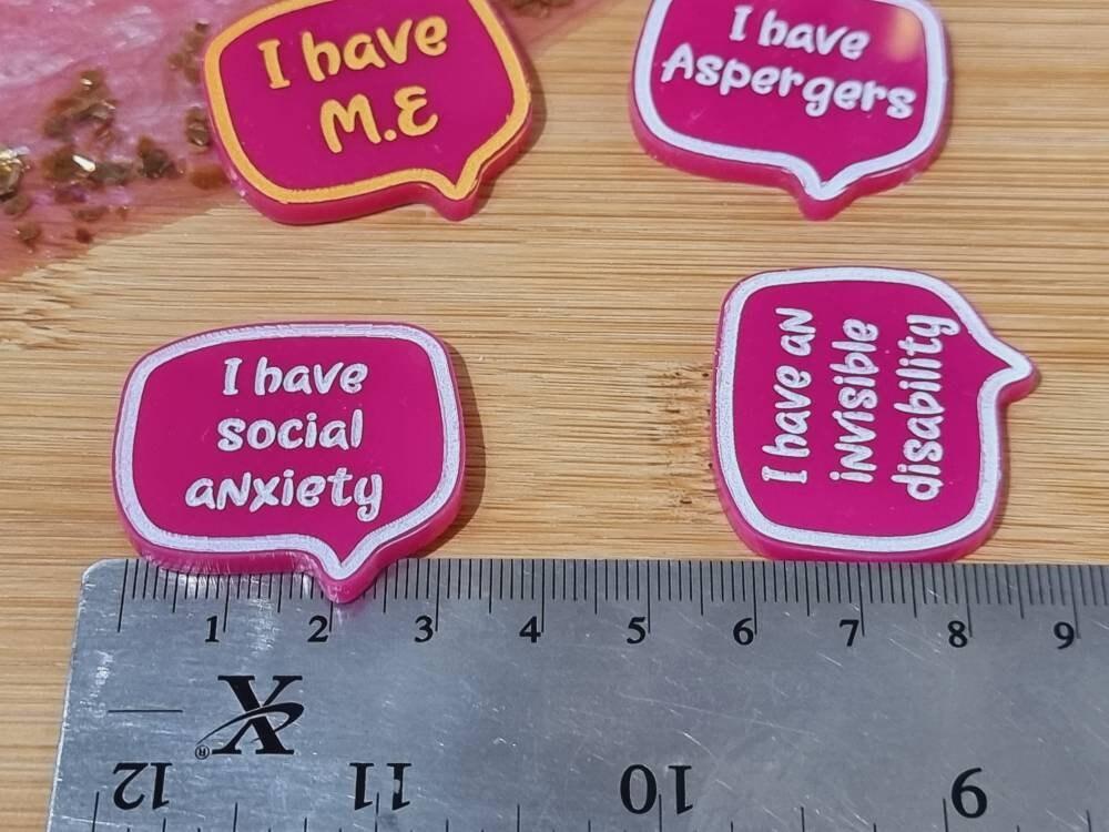 Disability warrior assorted phrases speech bubble mould