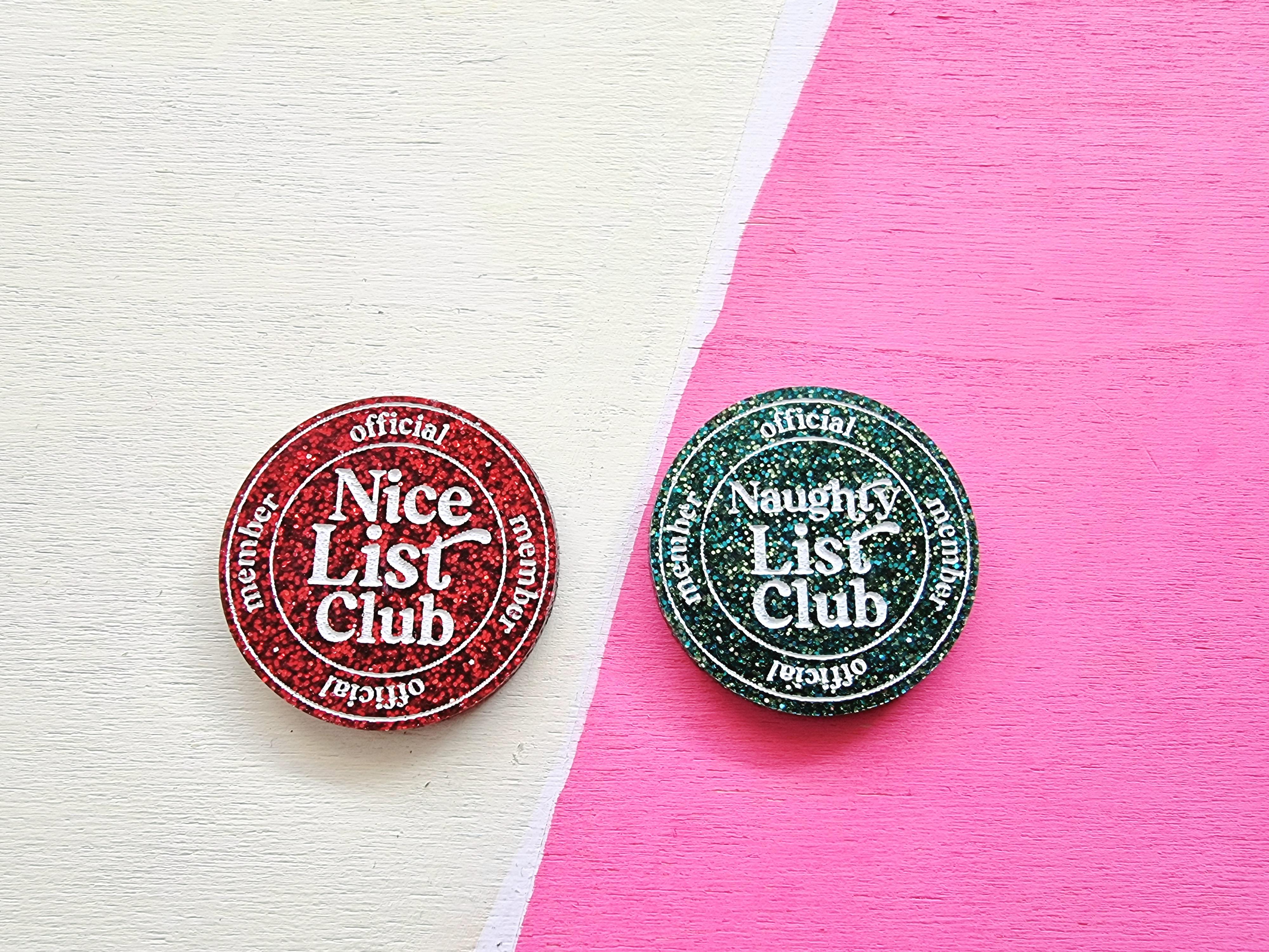 Christmas Naughty or Nice list badge moulds